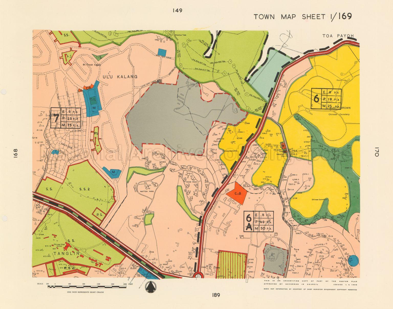 1958 Master Plan: Town Map Sheet 1/169