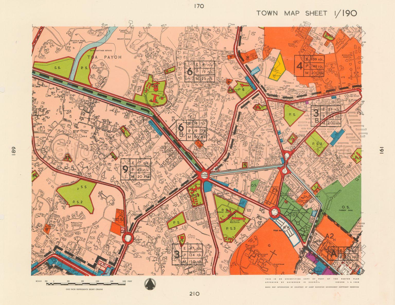 1958 Master Plan: Town Map Sheet 1/190