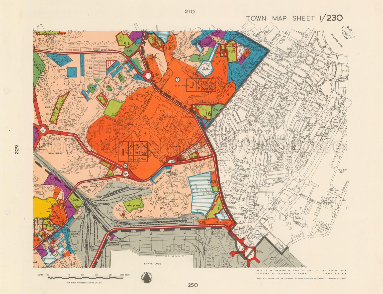 1958 Master Plan: Town Map Sheet 1/230