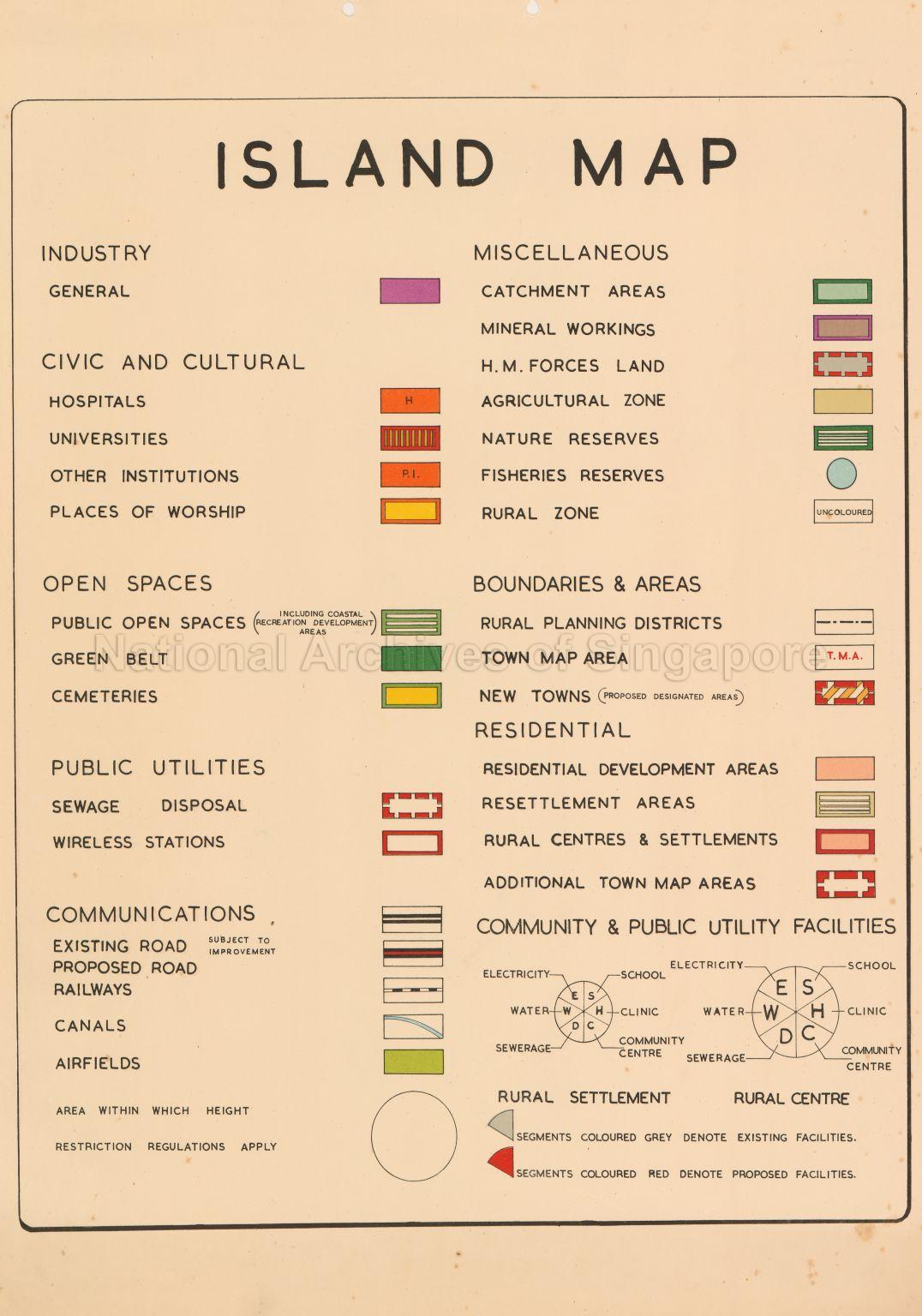 1958 Master Plan: Island Map Legend