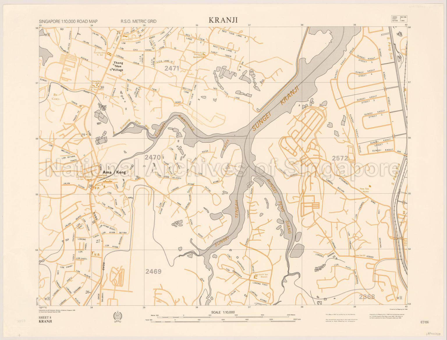 Singapore Road Map. Kranji
