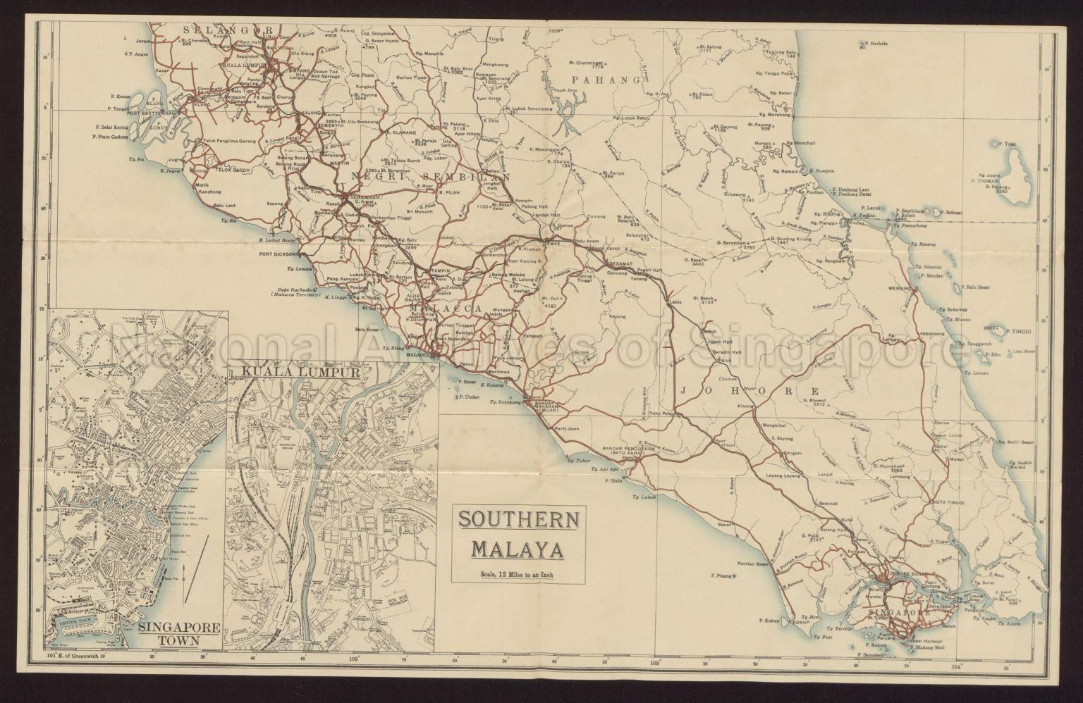 The "Shell" Map of Malaya. Section 3. Southern Malaya