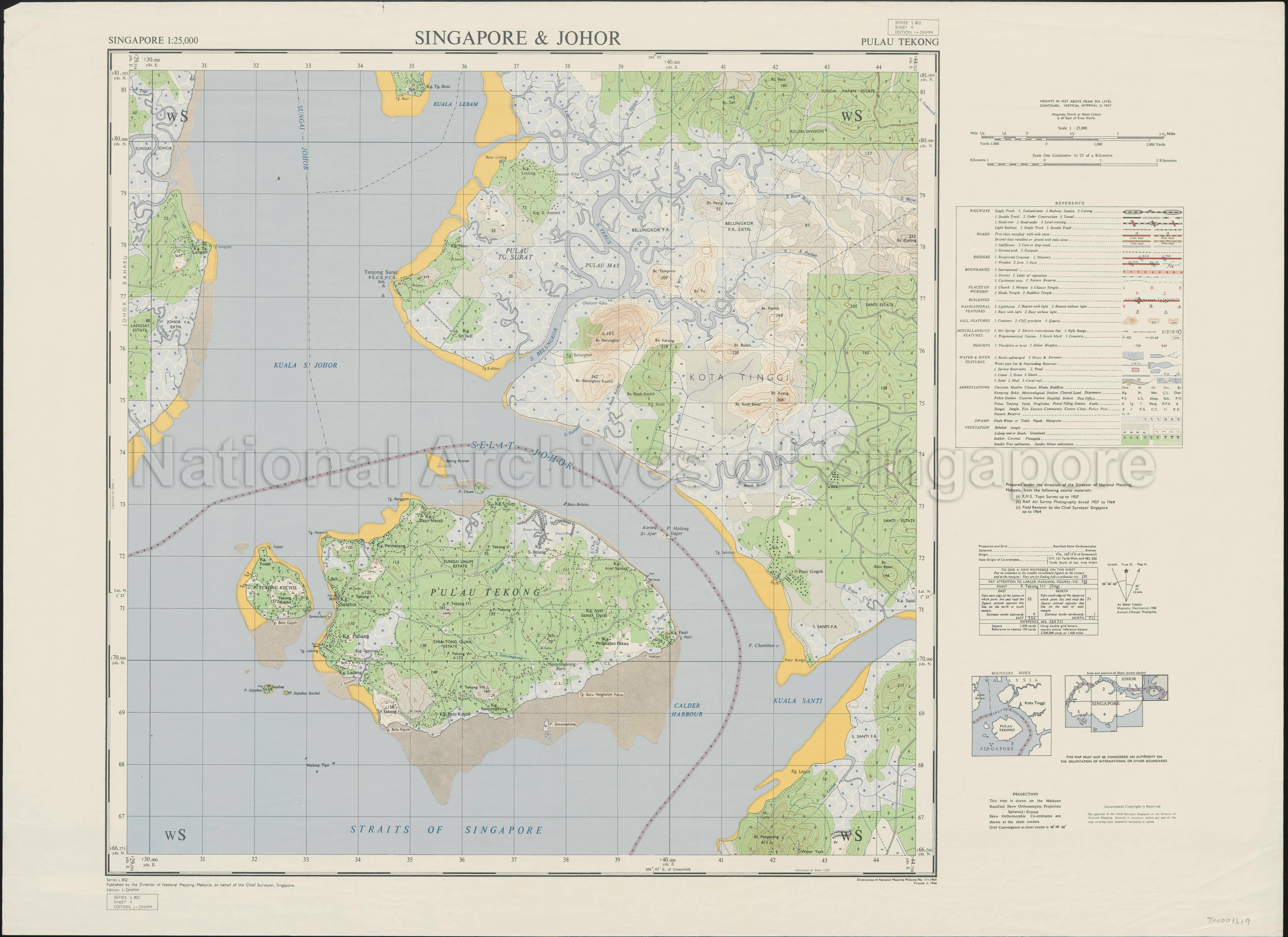 Singapore And Johor. Pulau Tekong