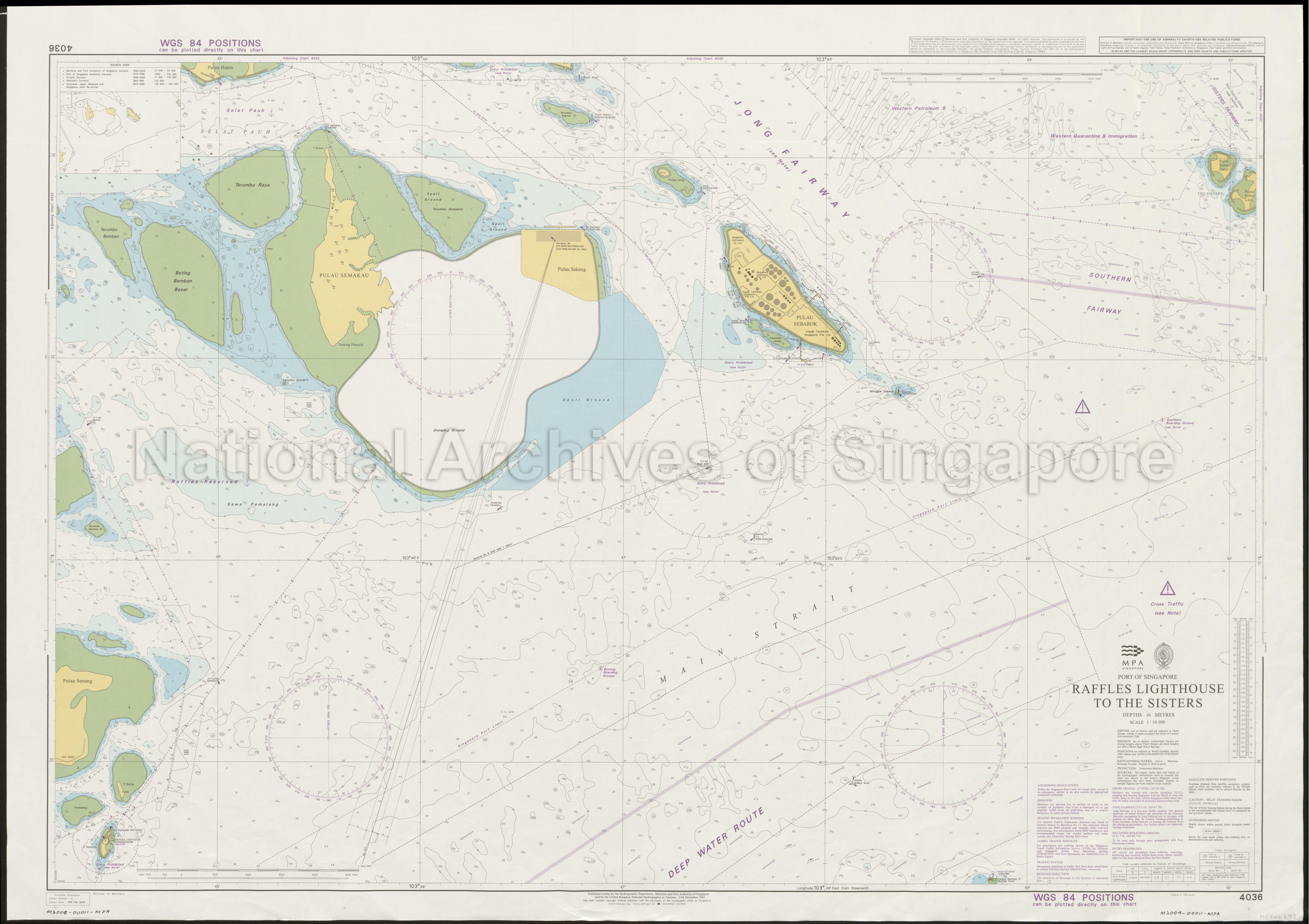 Port Of Singapore. Raffles Lighthouse To The Sisters