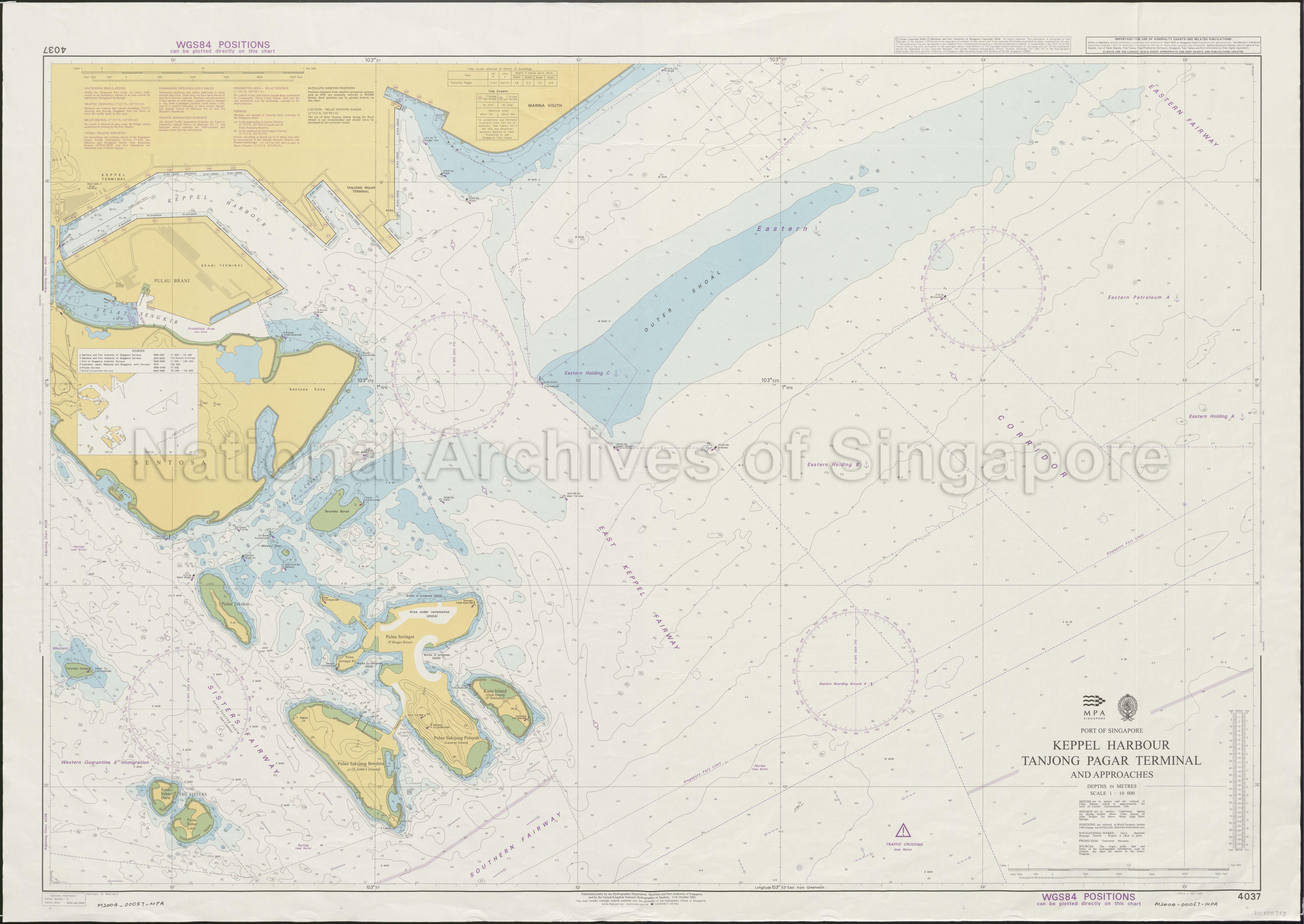 Port Of Singapore. Keppel Harbour Tanjong Pagar Terminal And