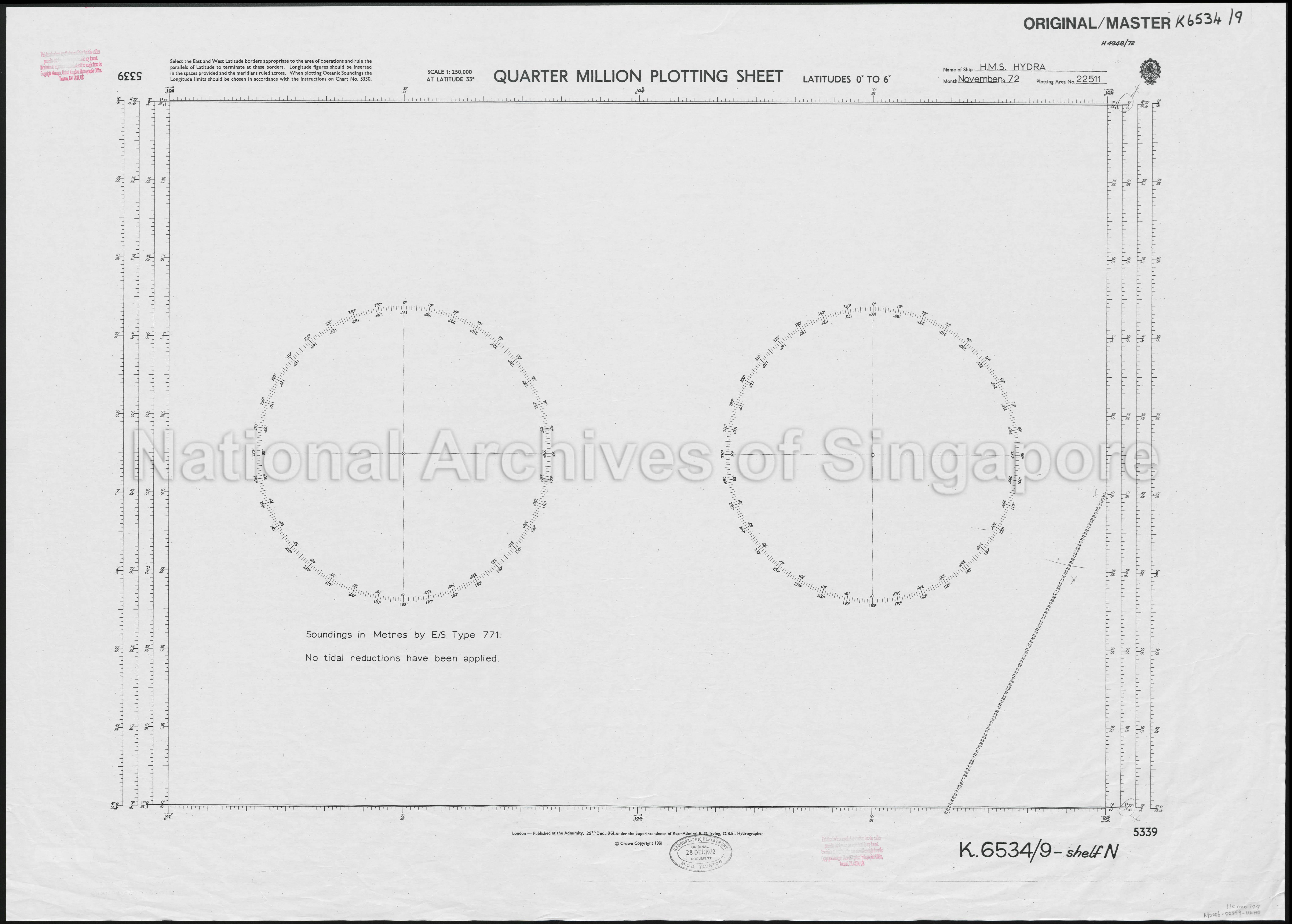 Quarter Million Plotting Sheet Latitudes 0 Degree To 6