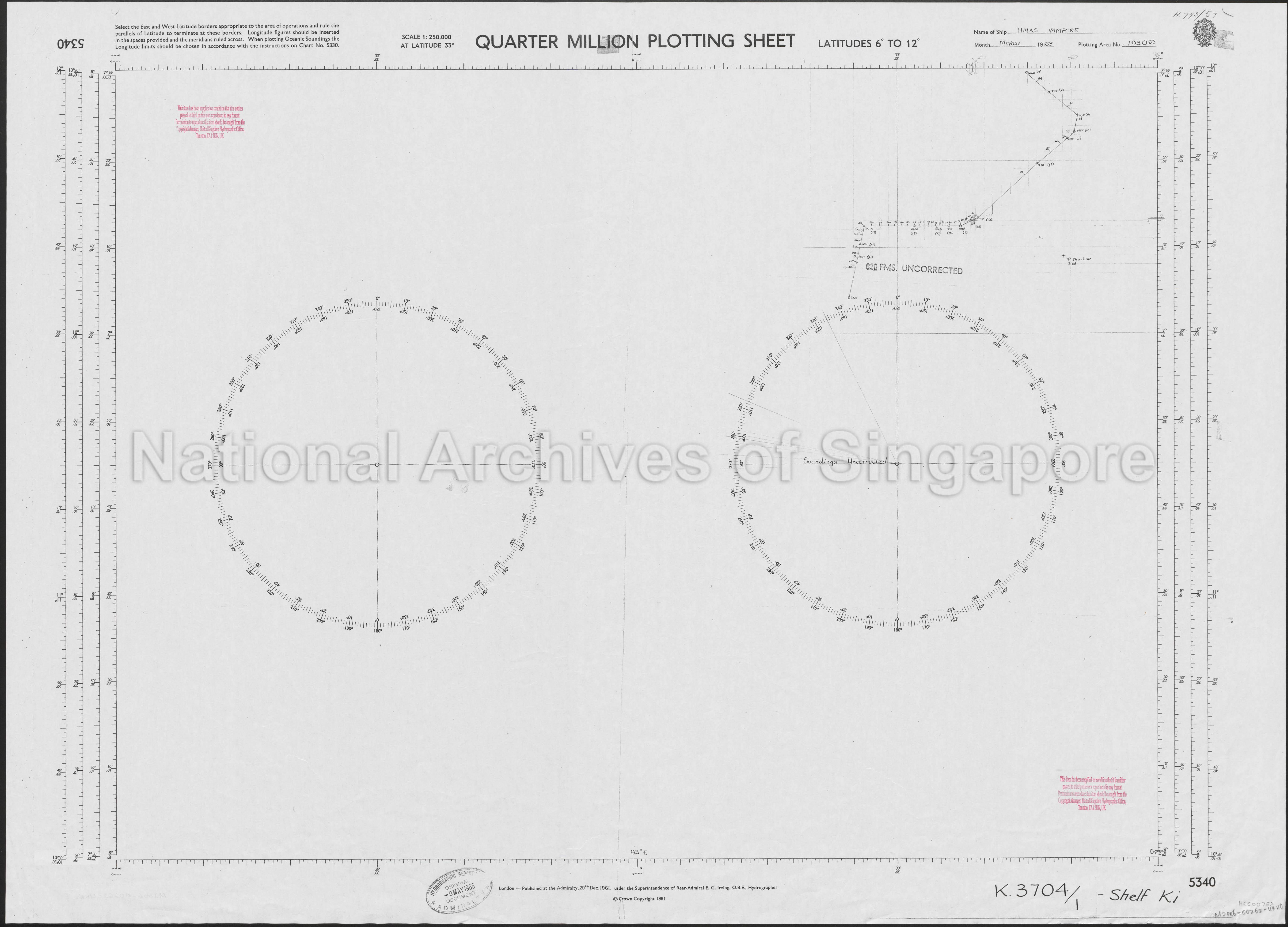 Quarter Million Plotting Sheet Latitudes 6 Degree To 12