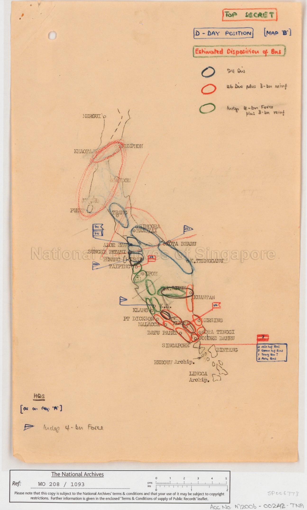 Estimated Disposition of Battalions D - Day Position Map