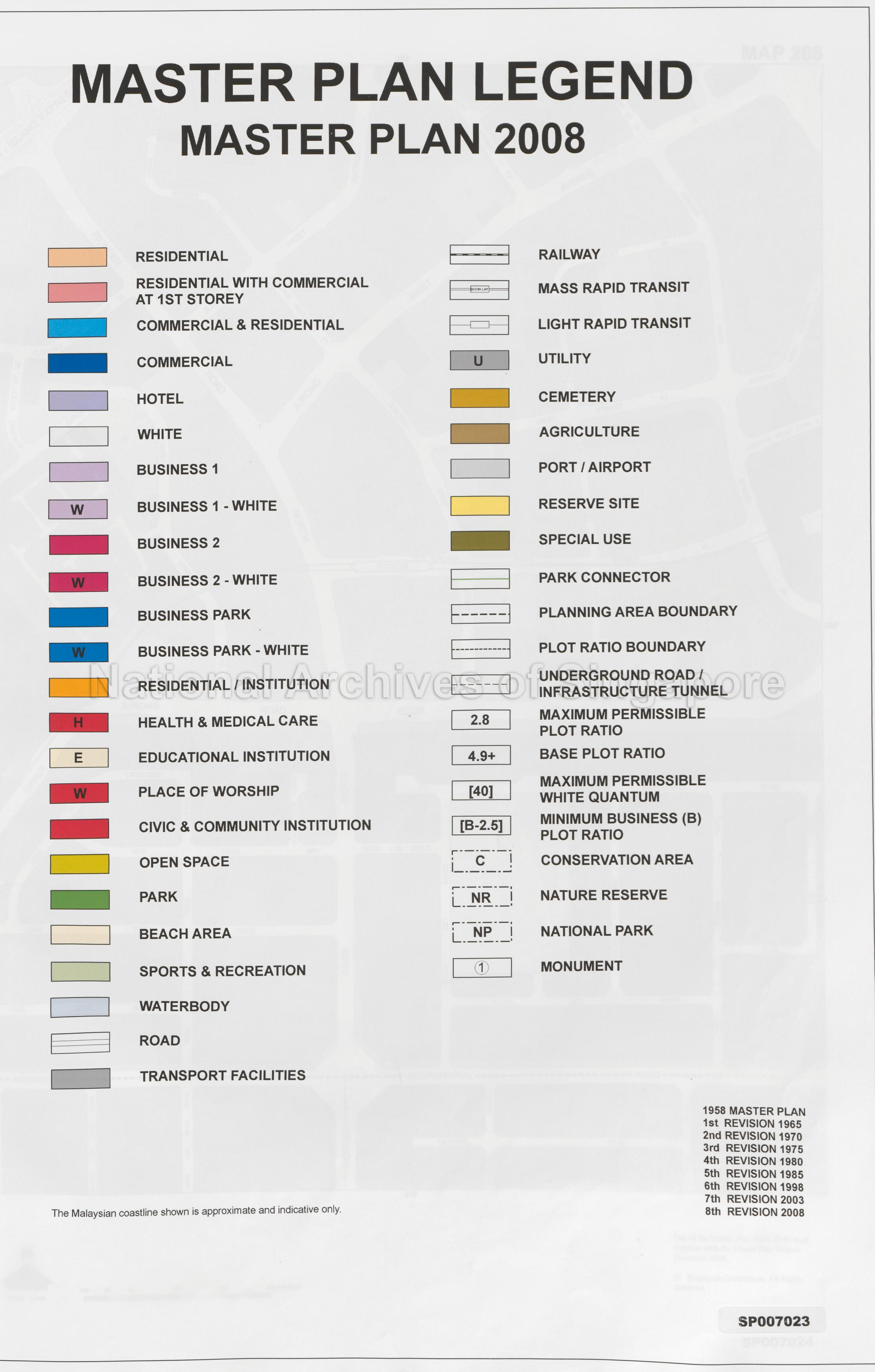 Master Plan 2008 Volume 2 of 3:Master Plan Legend Master