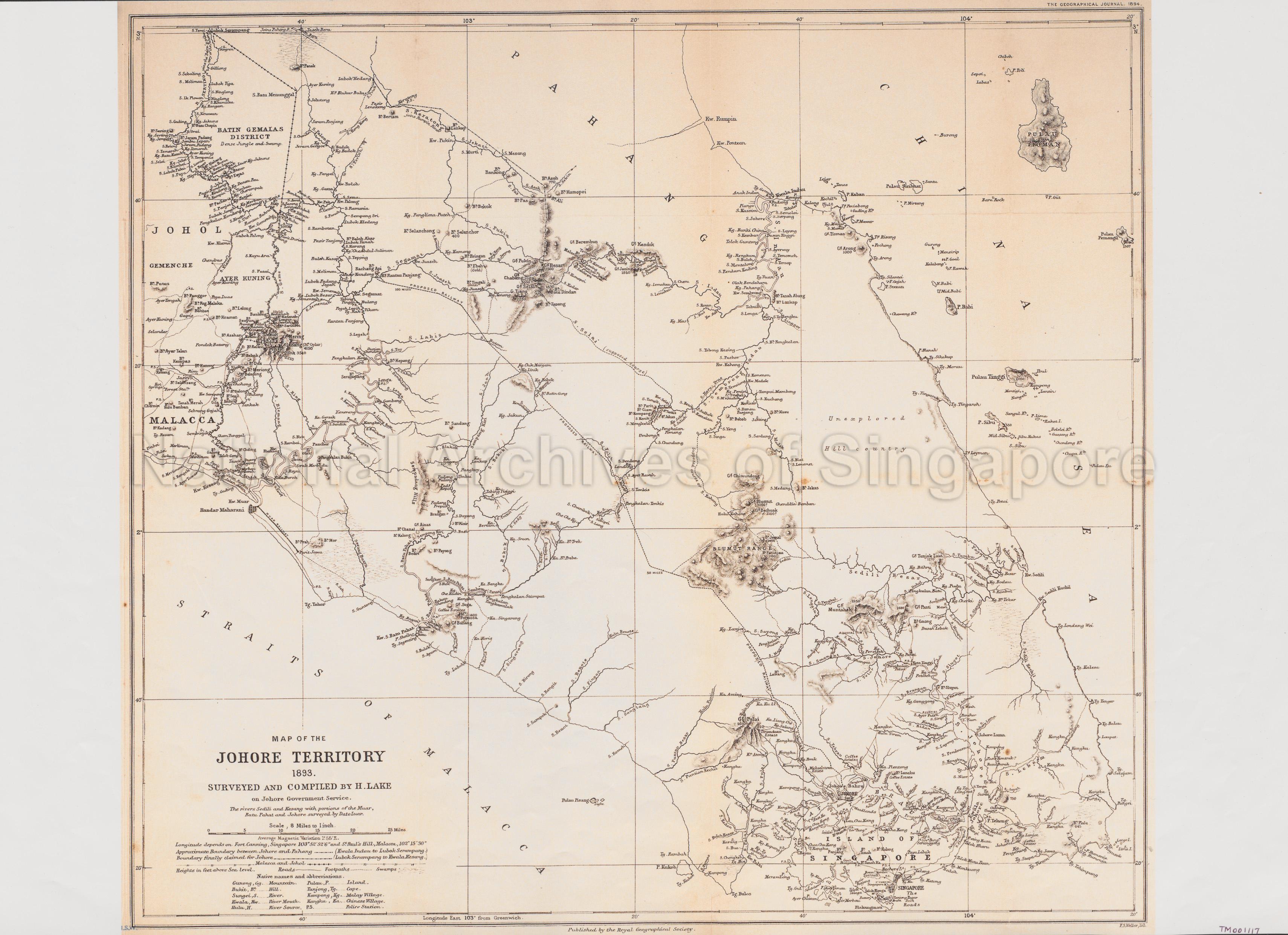 Map of the Johore Territory