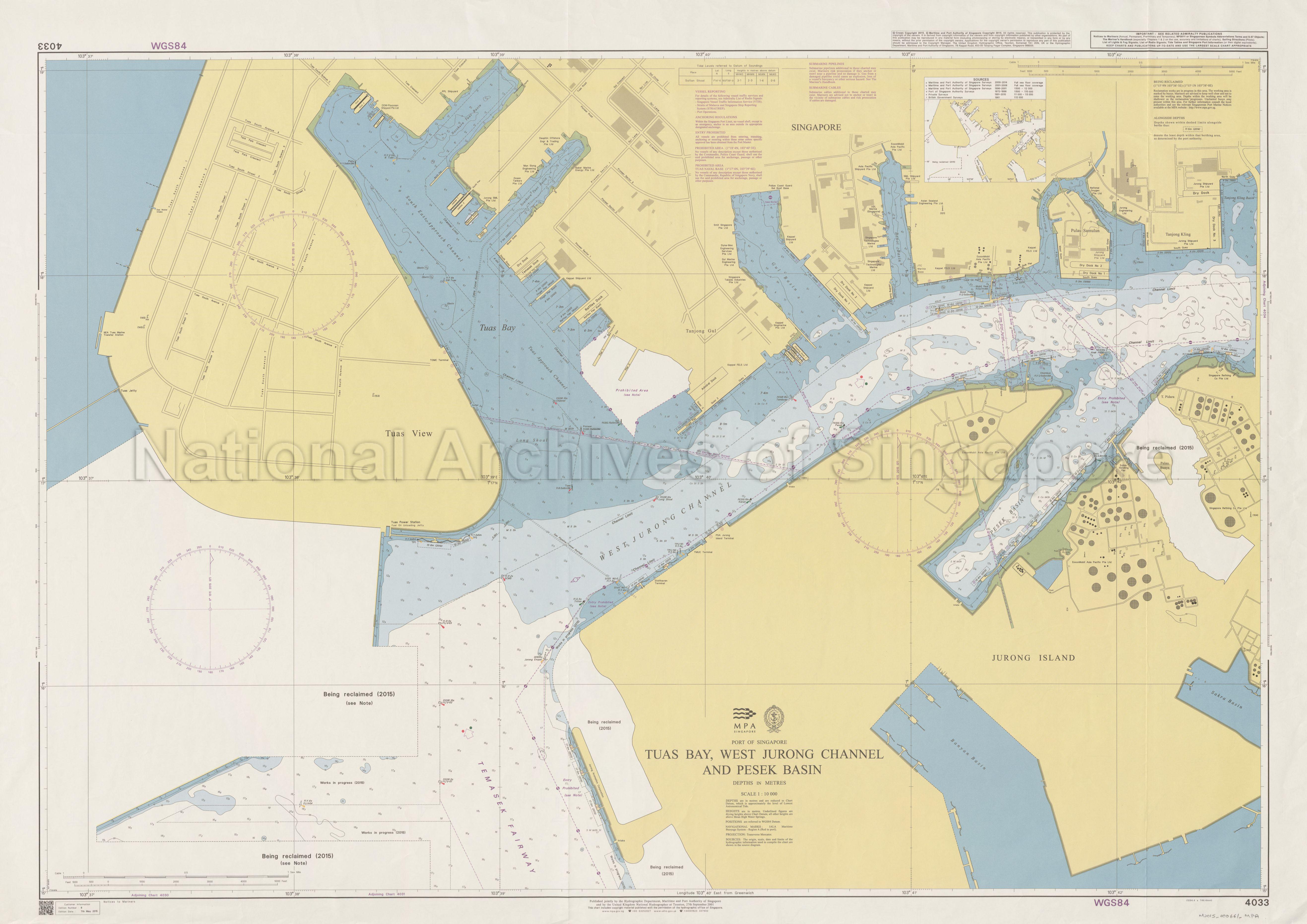 Port Of Singapore. Tuas Bay, West Jurong Channel And Pesek