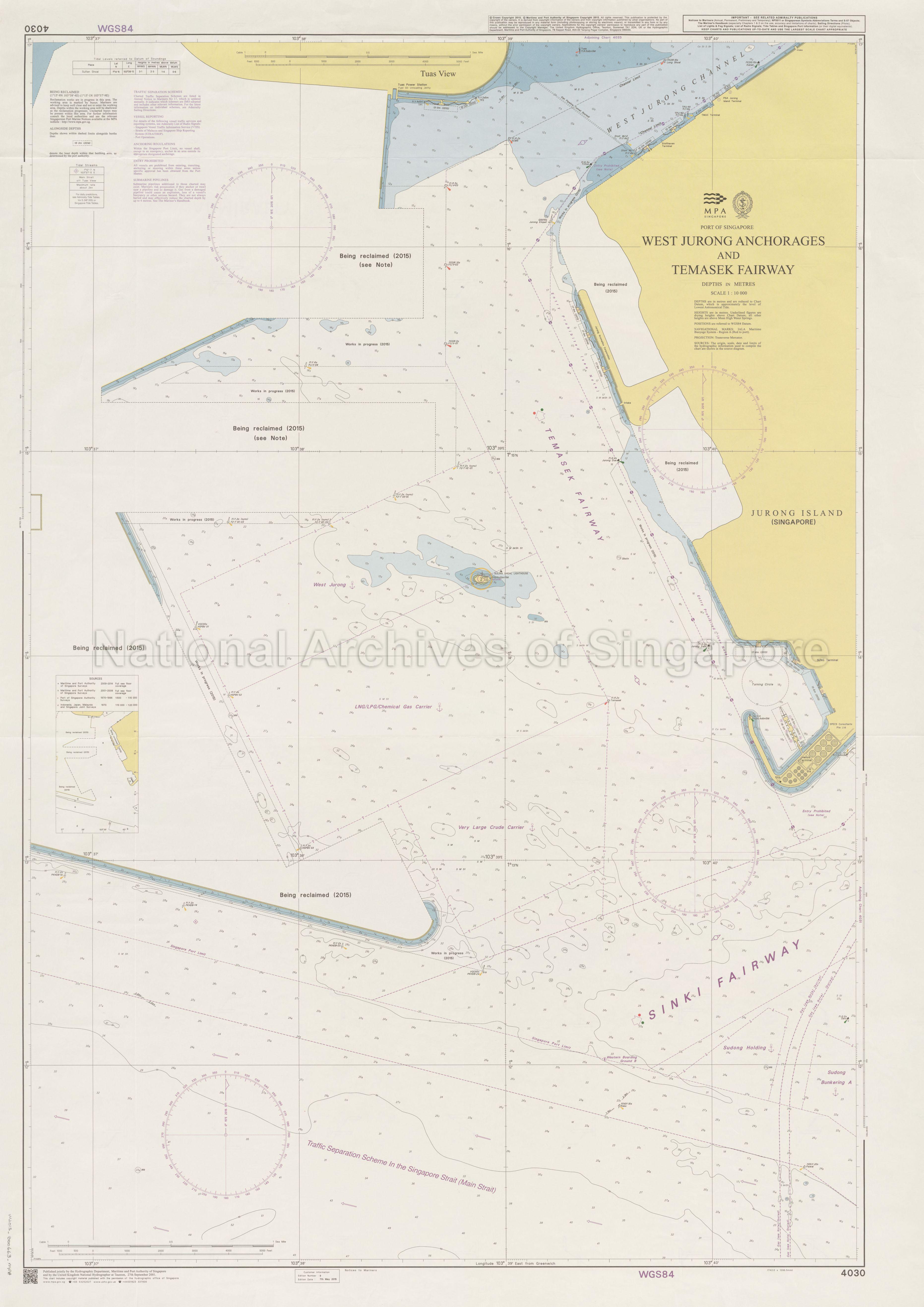 Port Of Singapore. West Jurong Anchorages And Temasek