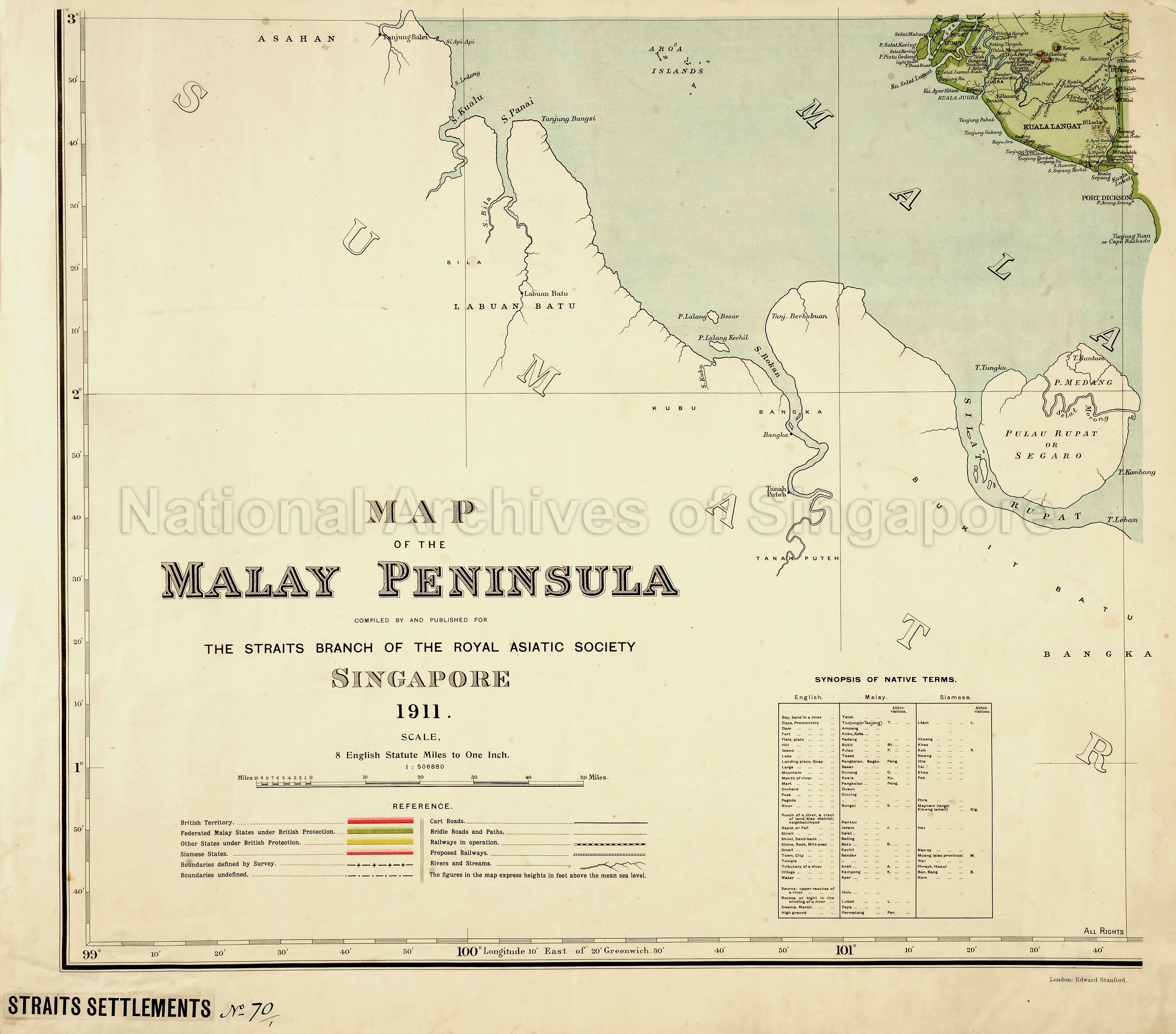 Map of the Malay Peninsula: publication details