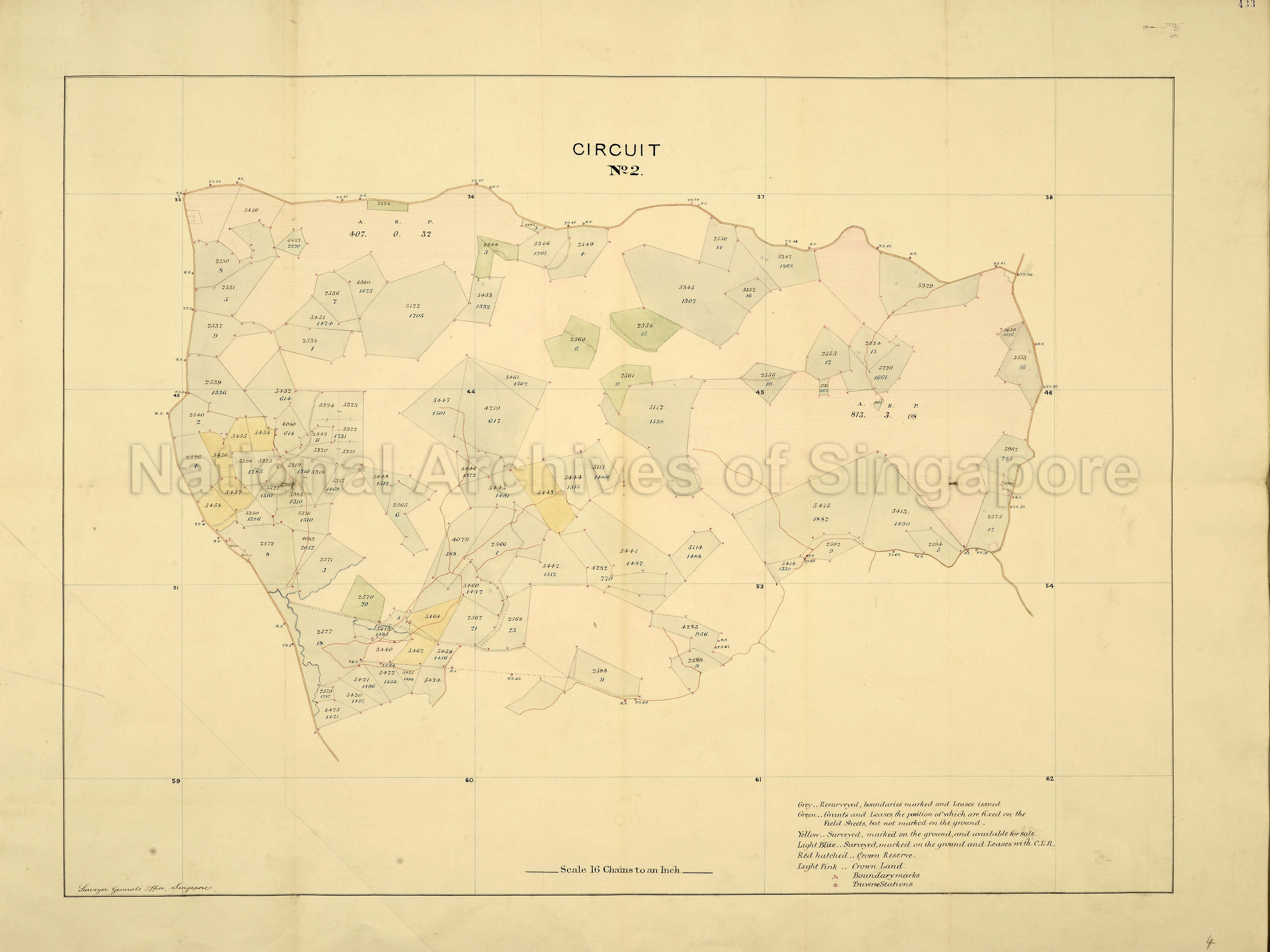 Map of Singapore: Crown Reserves and Crown Land