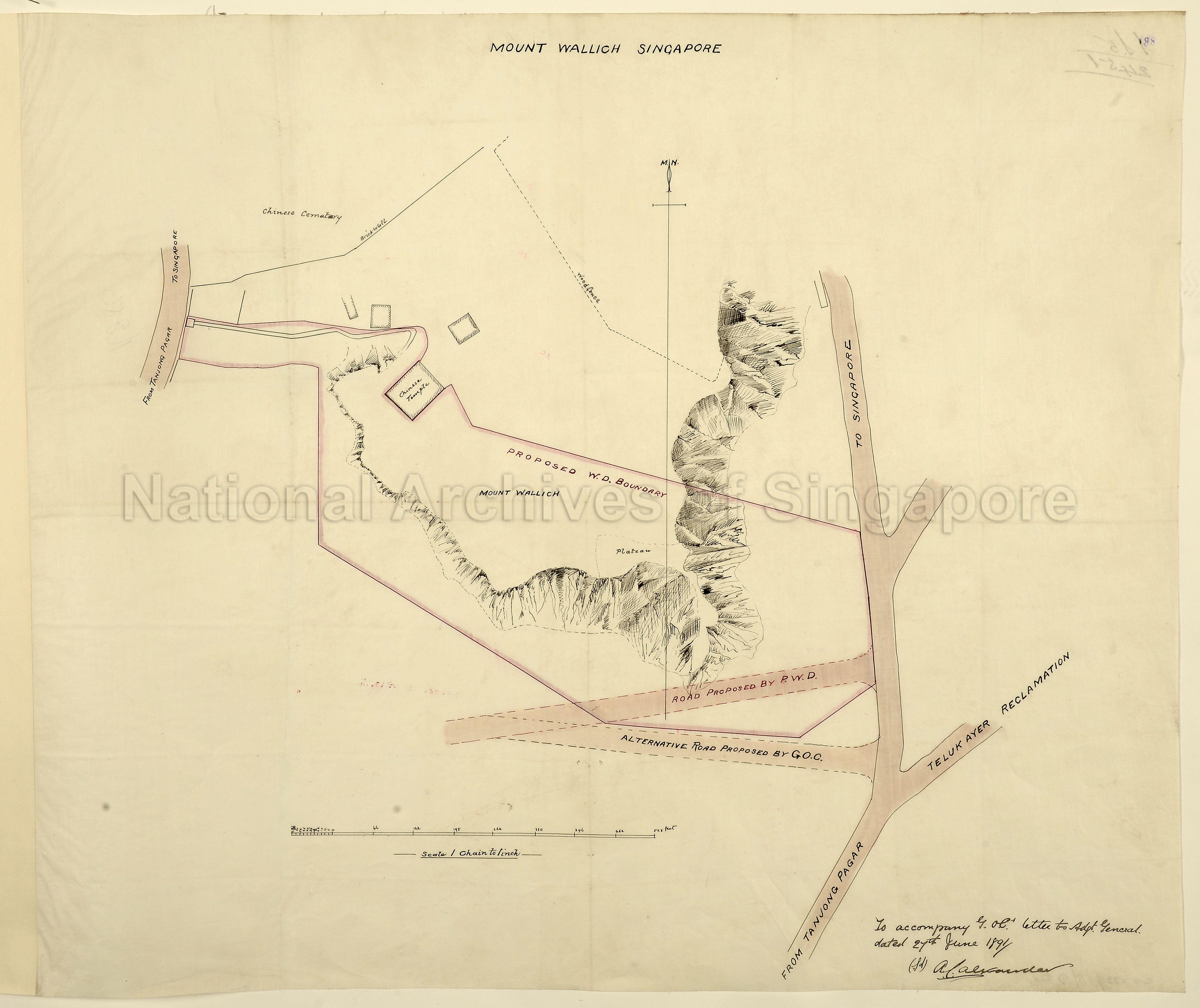 Plan of Mount Wallich, Singapore