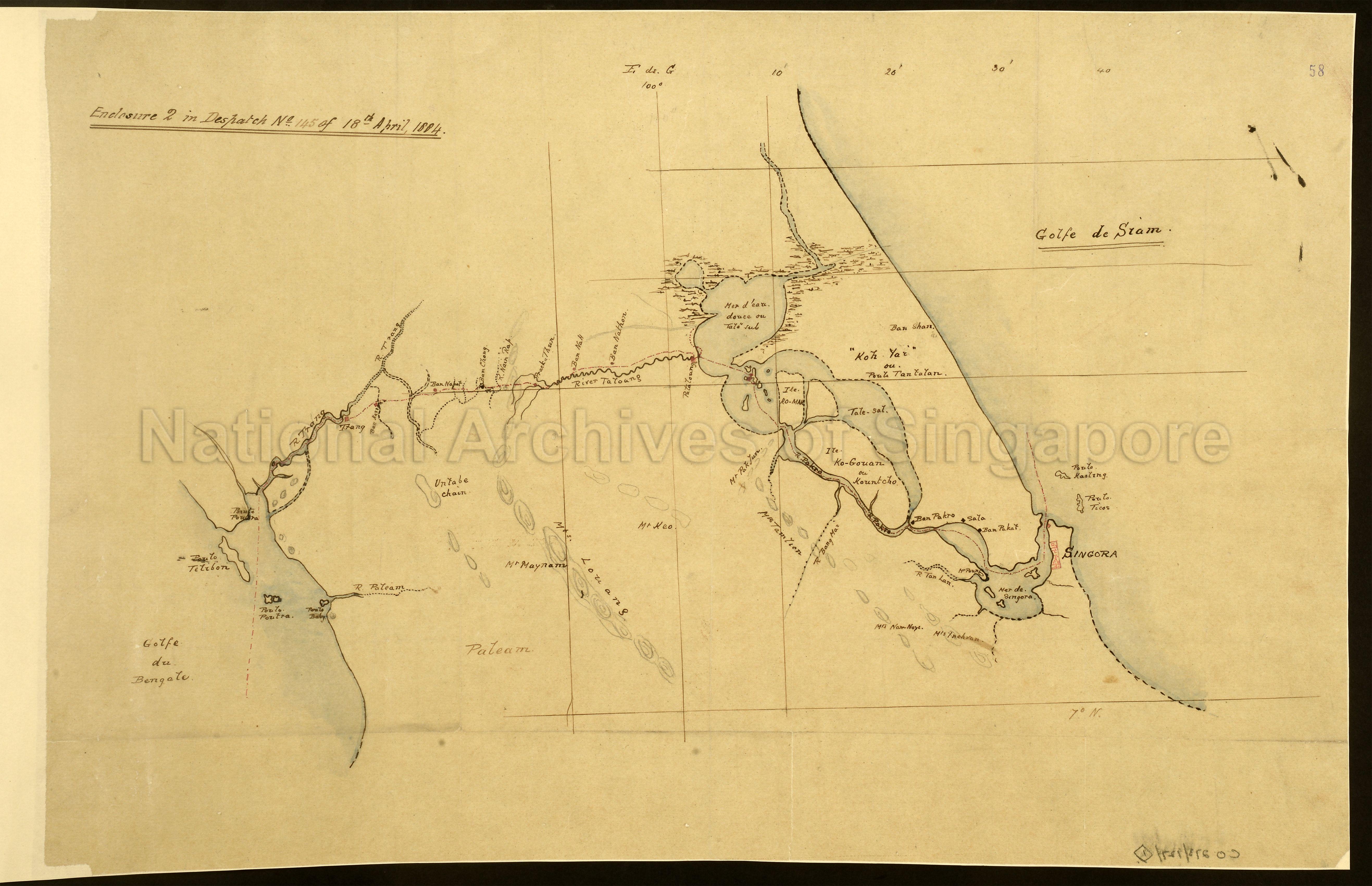 Golfe de Siam: a map in French