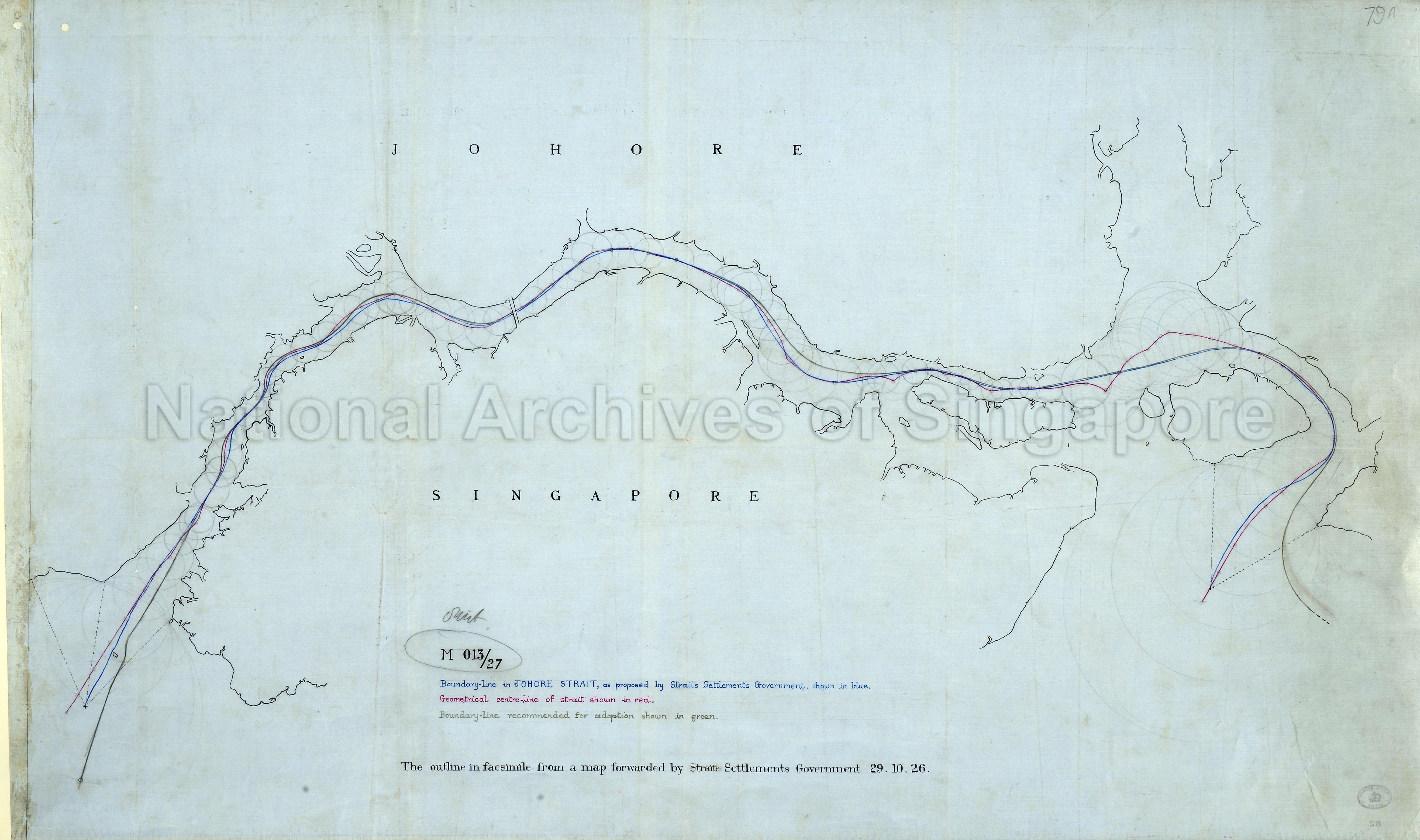 Map of Johore Strait showing the proposed boundary line