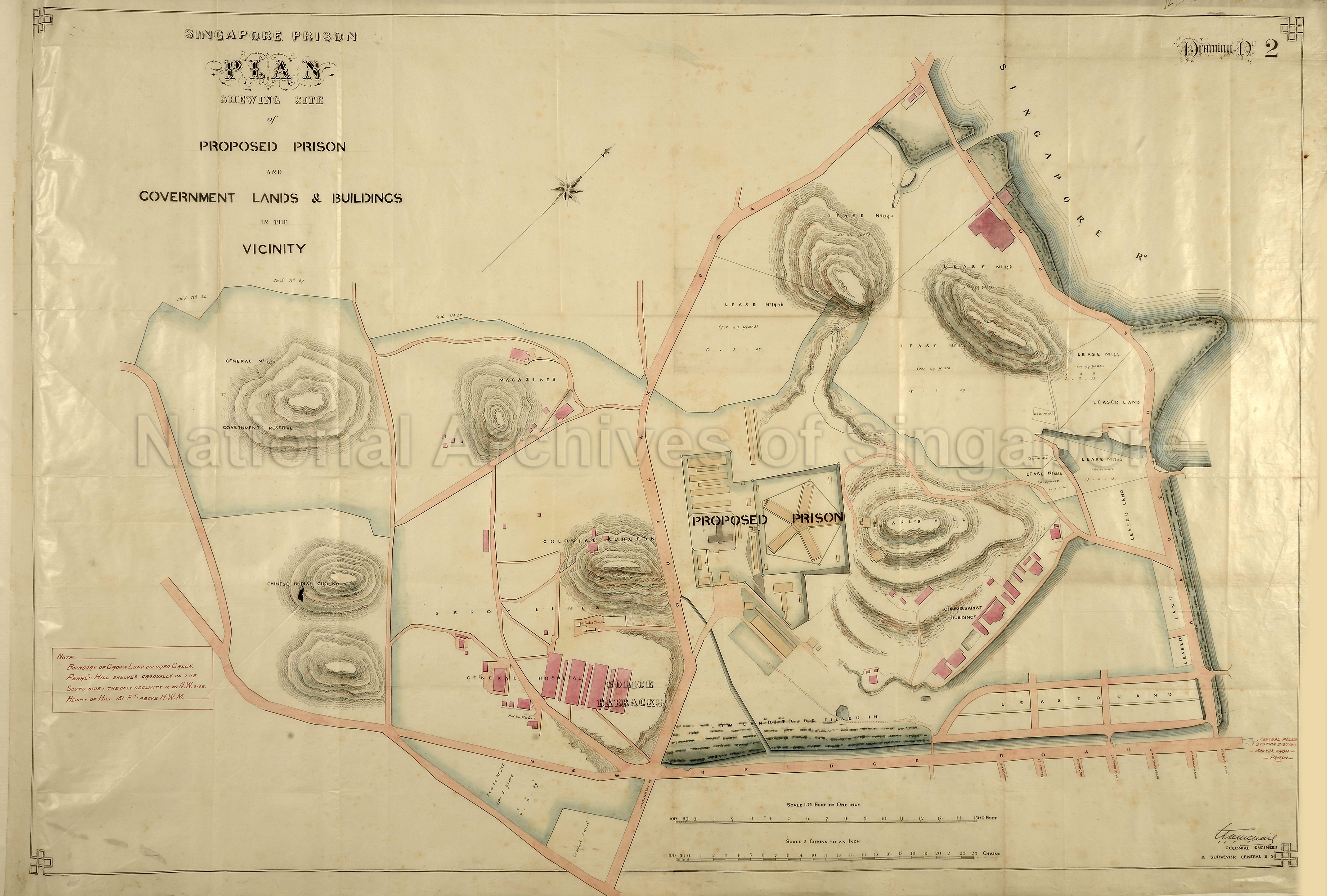 Singapore Prison: plan of proposed prison in Outram Road