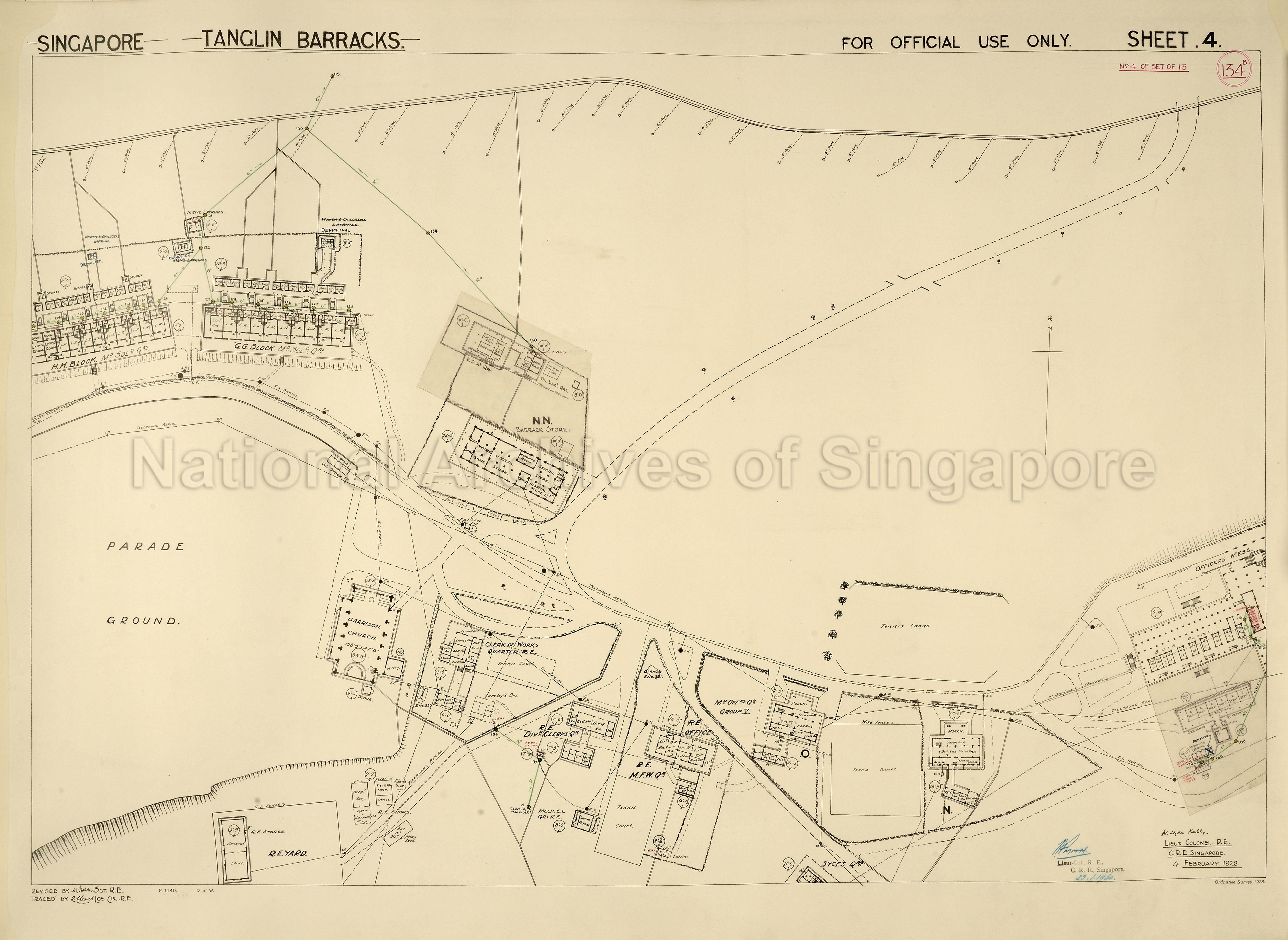 Singapore Tanglin Barracks: drainage plan no.4