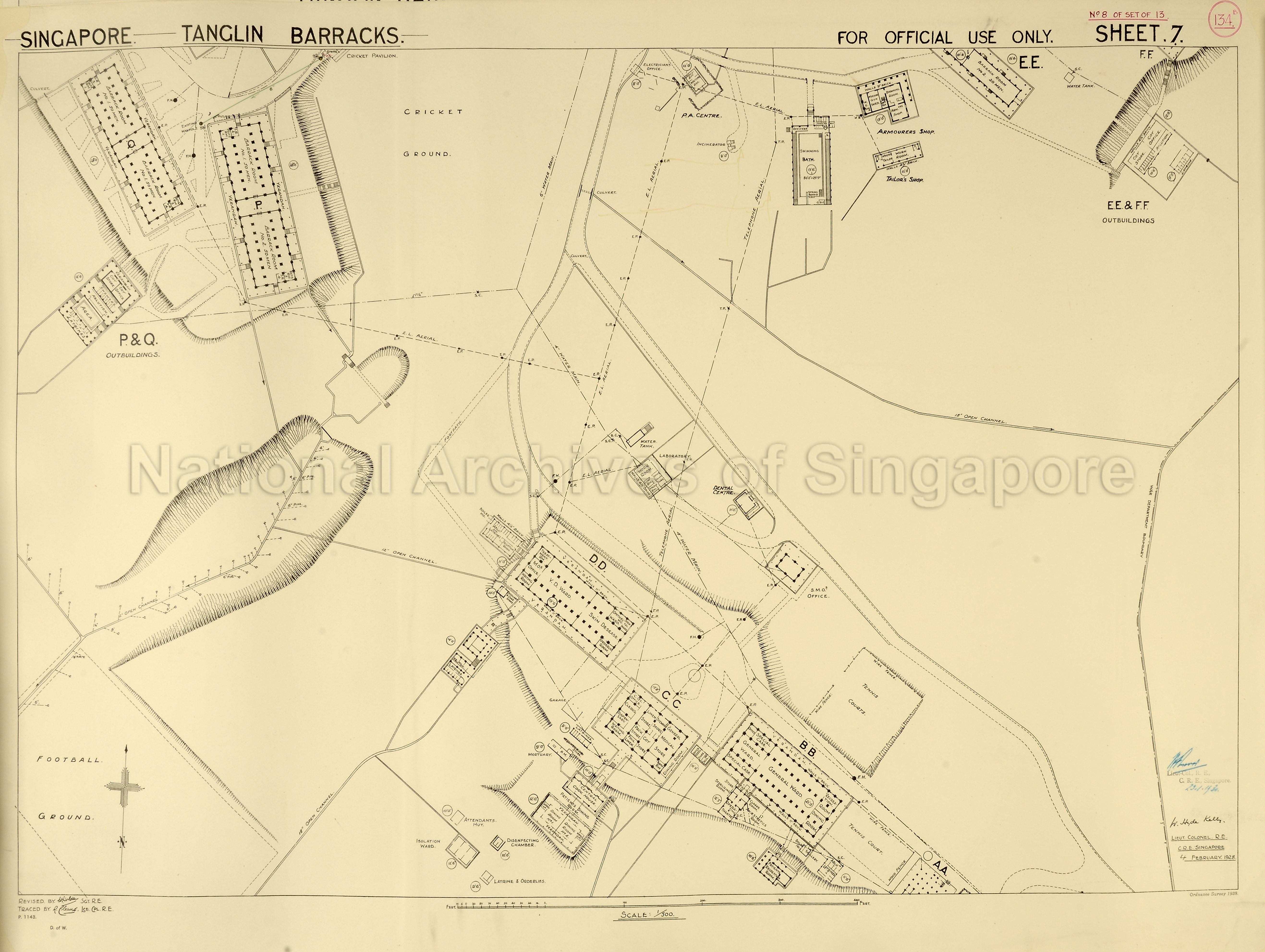 Singapore Tanglin Barracks: drainage plan no.7