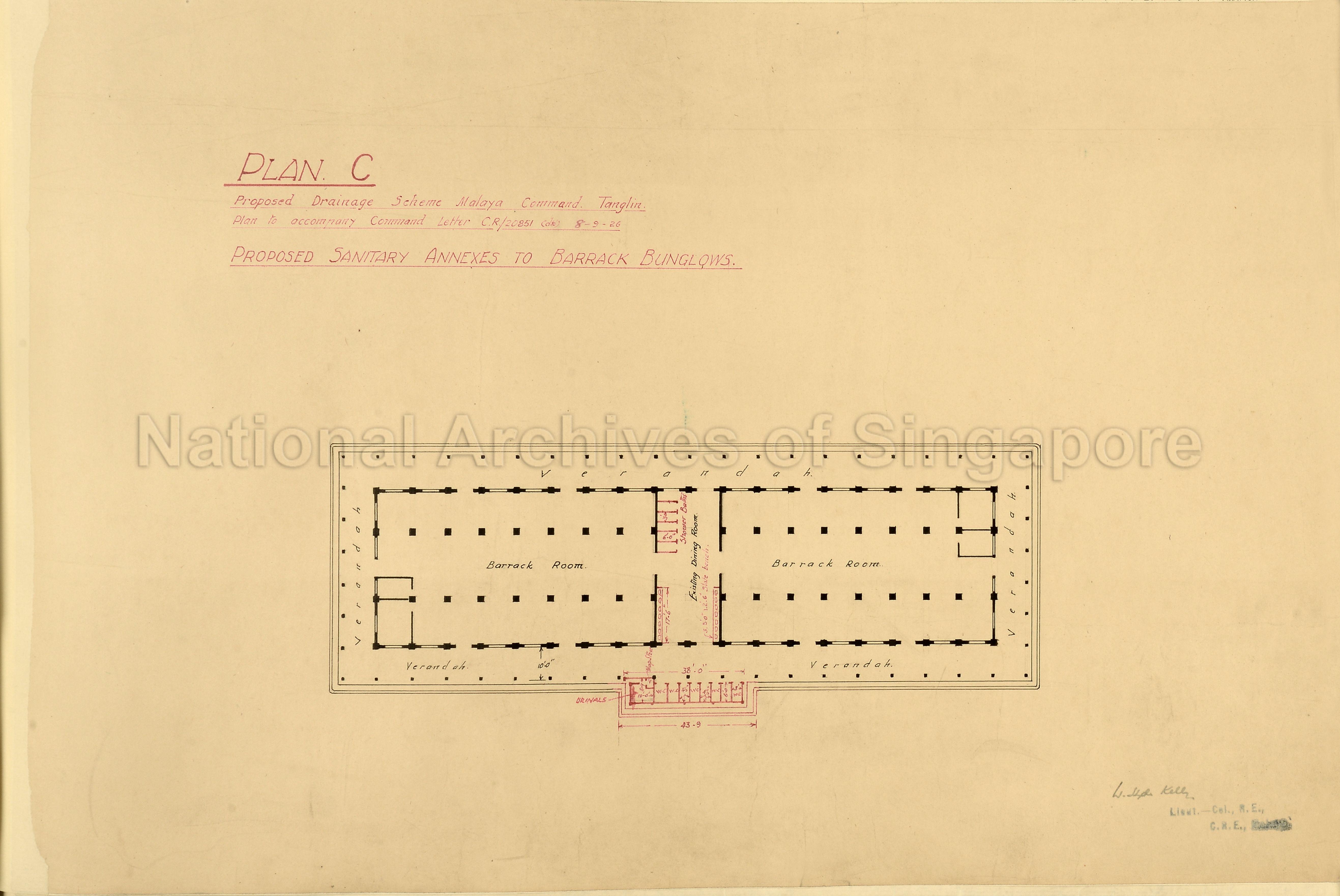 Singapore Tanglin Barracks: plan C to accompany Command