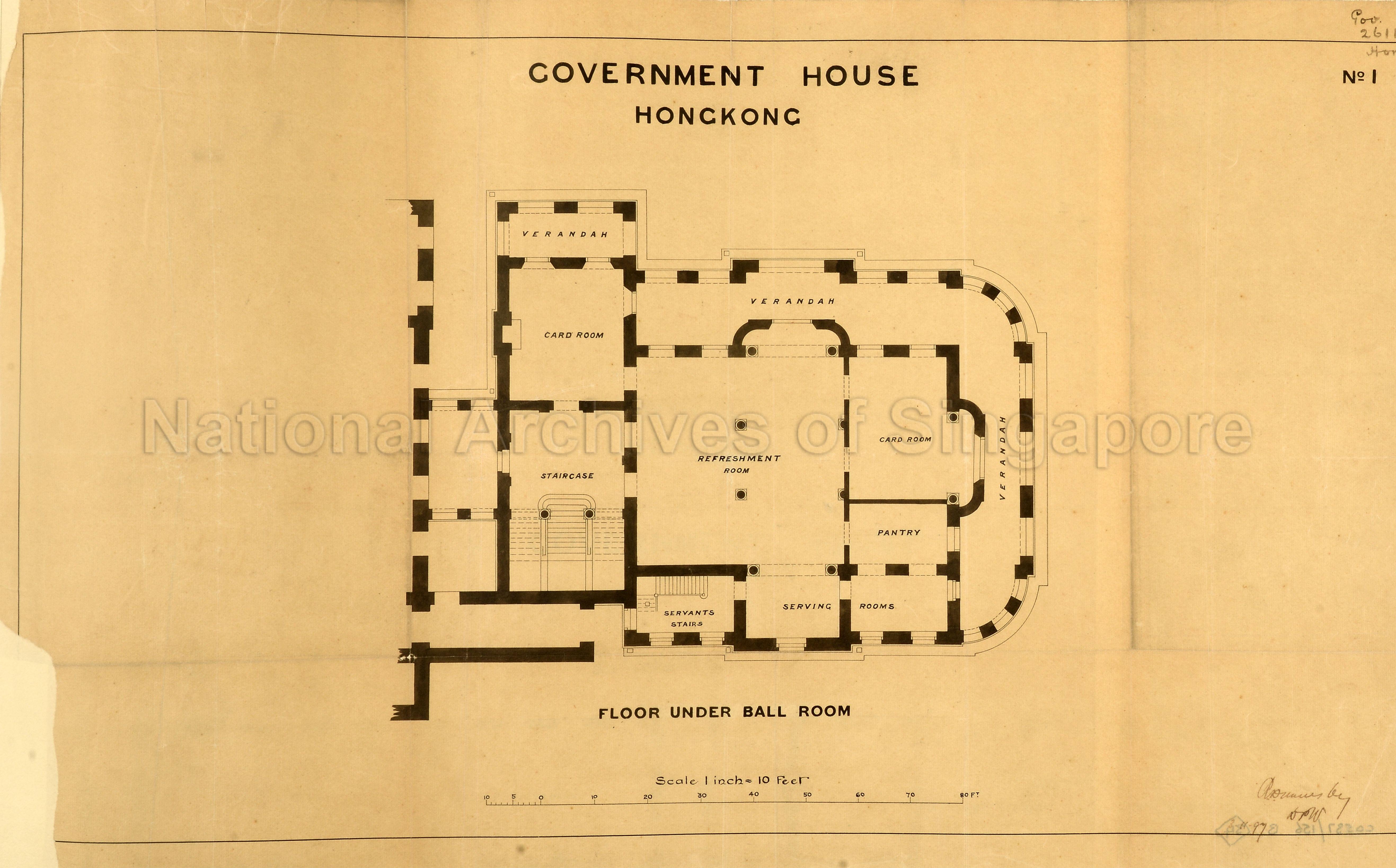Government House: plan of floor under Ball Room