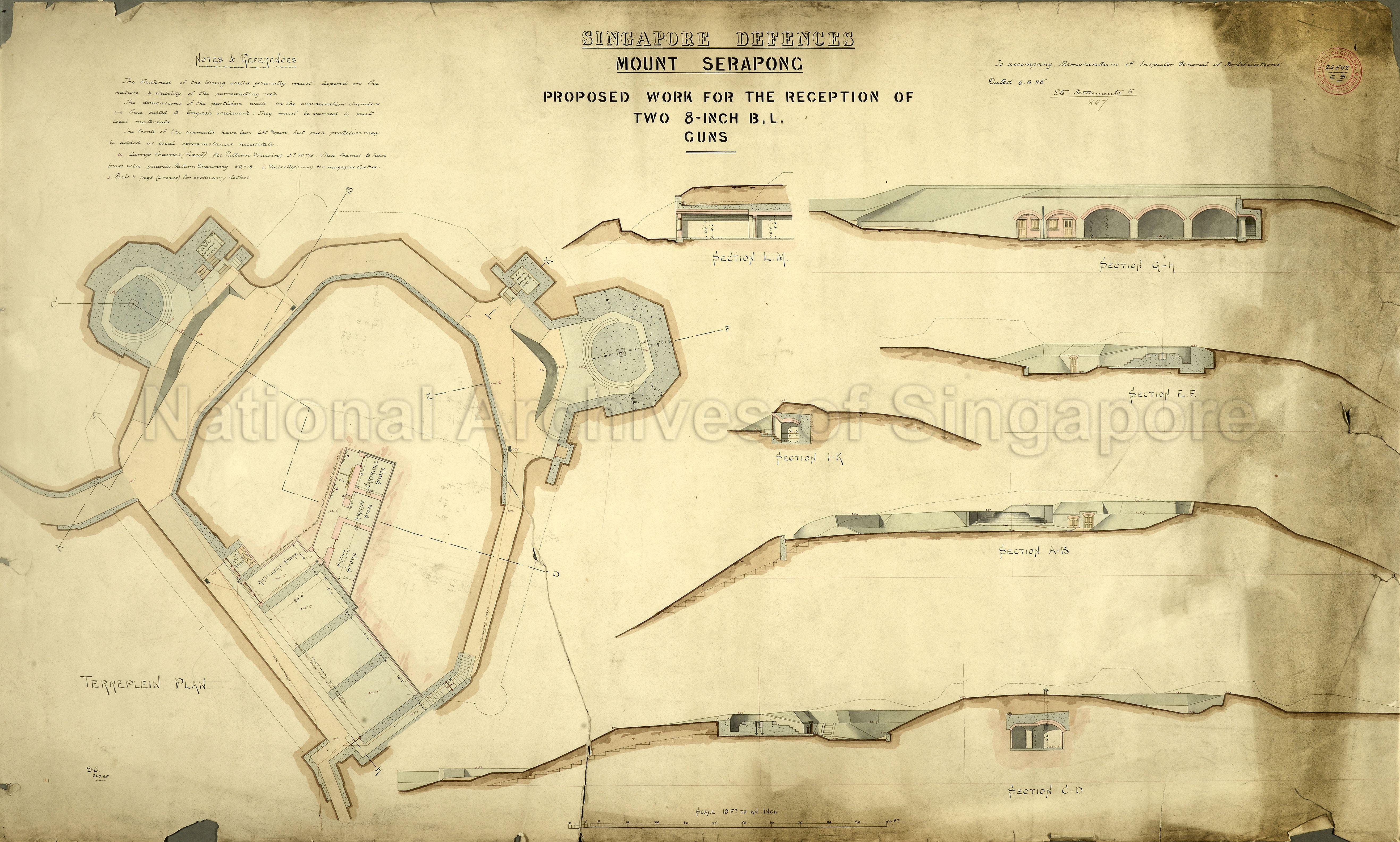 Mount Serapong: plans and sections of proposed work