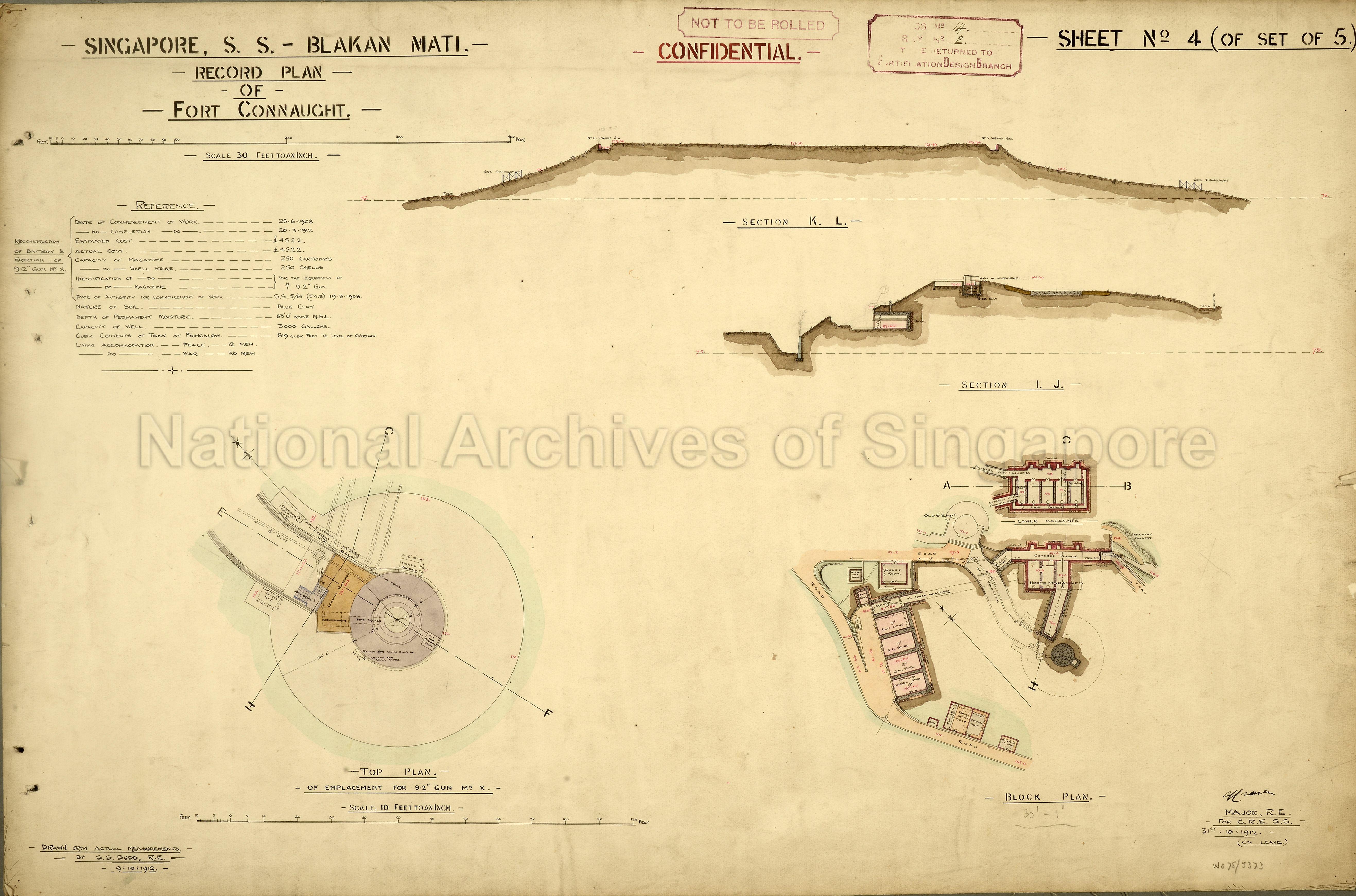 Singapore. Blakang Mati, Fort Connaught: Sheet no.4 of a set