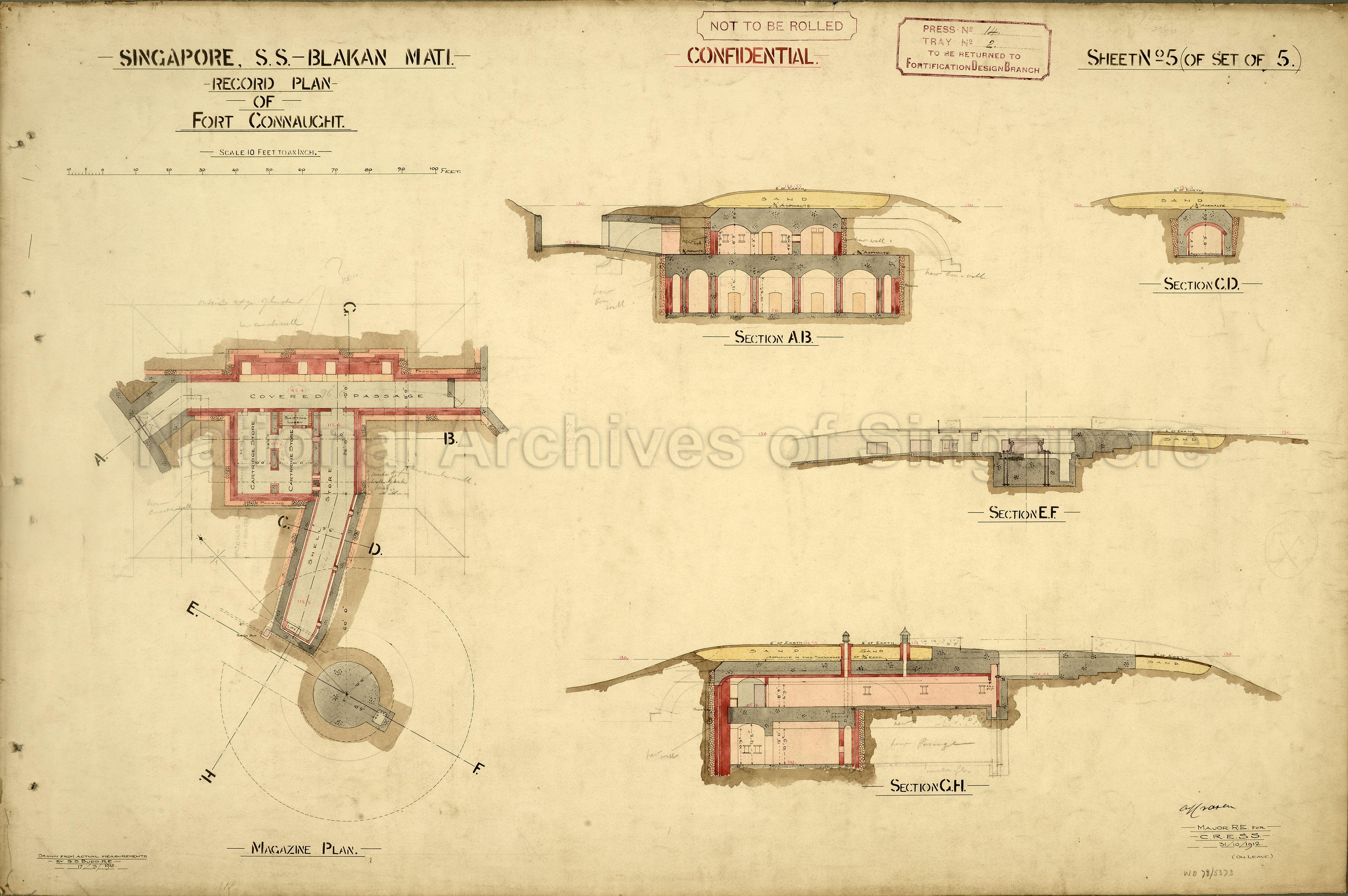 Singapore. Blakang Mati, Fort Connaught: Sheet no.5 of a set