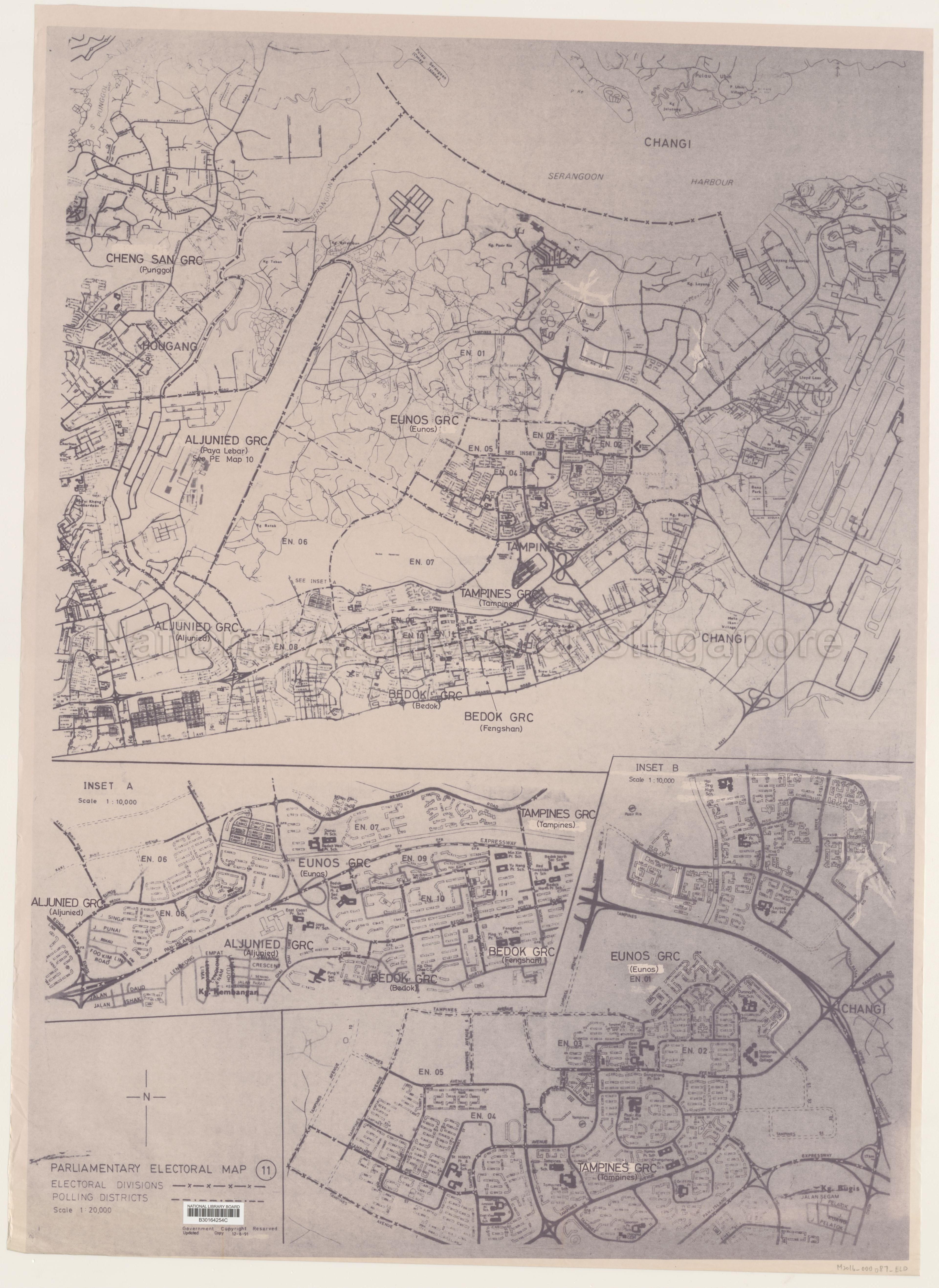 Electoral boundary map - Eunos GRC, Tampines GRC