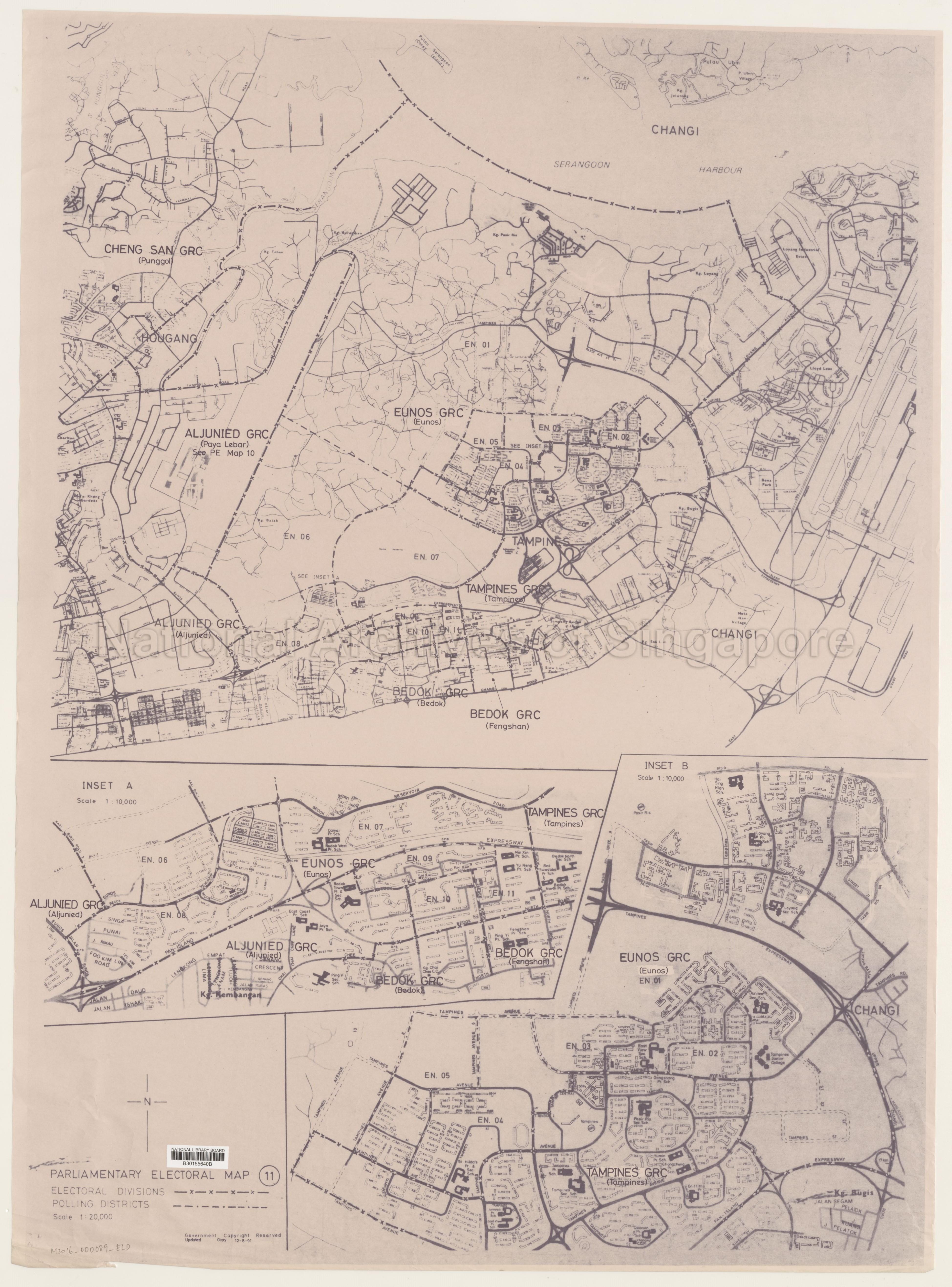 Electoral boundary map - Eunos GRC, Tampines GRC