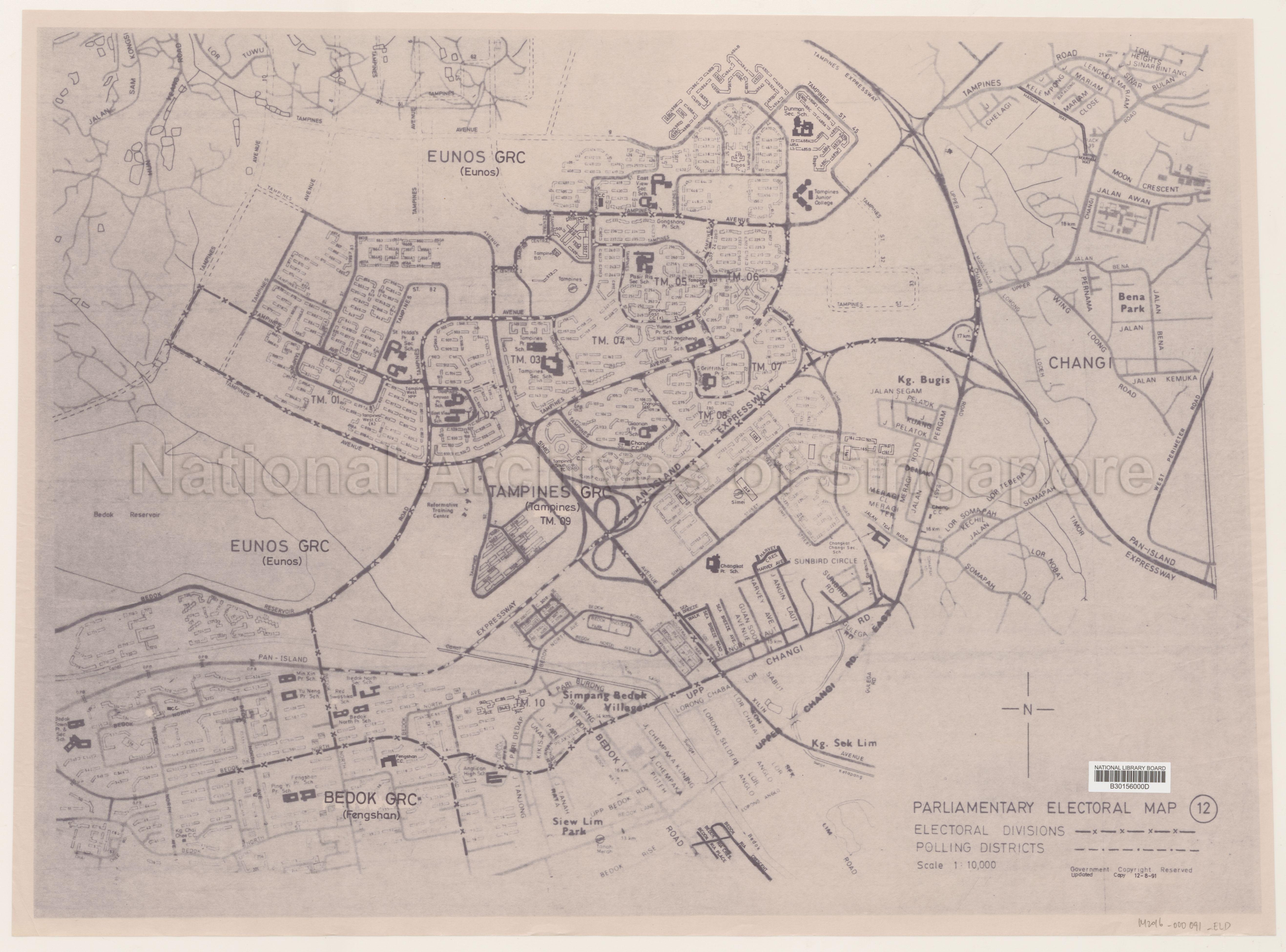 Electoral boundary map - Tampines GRC