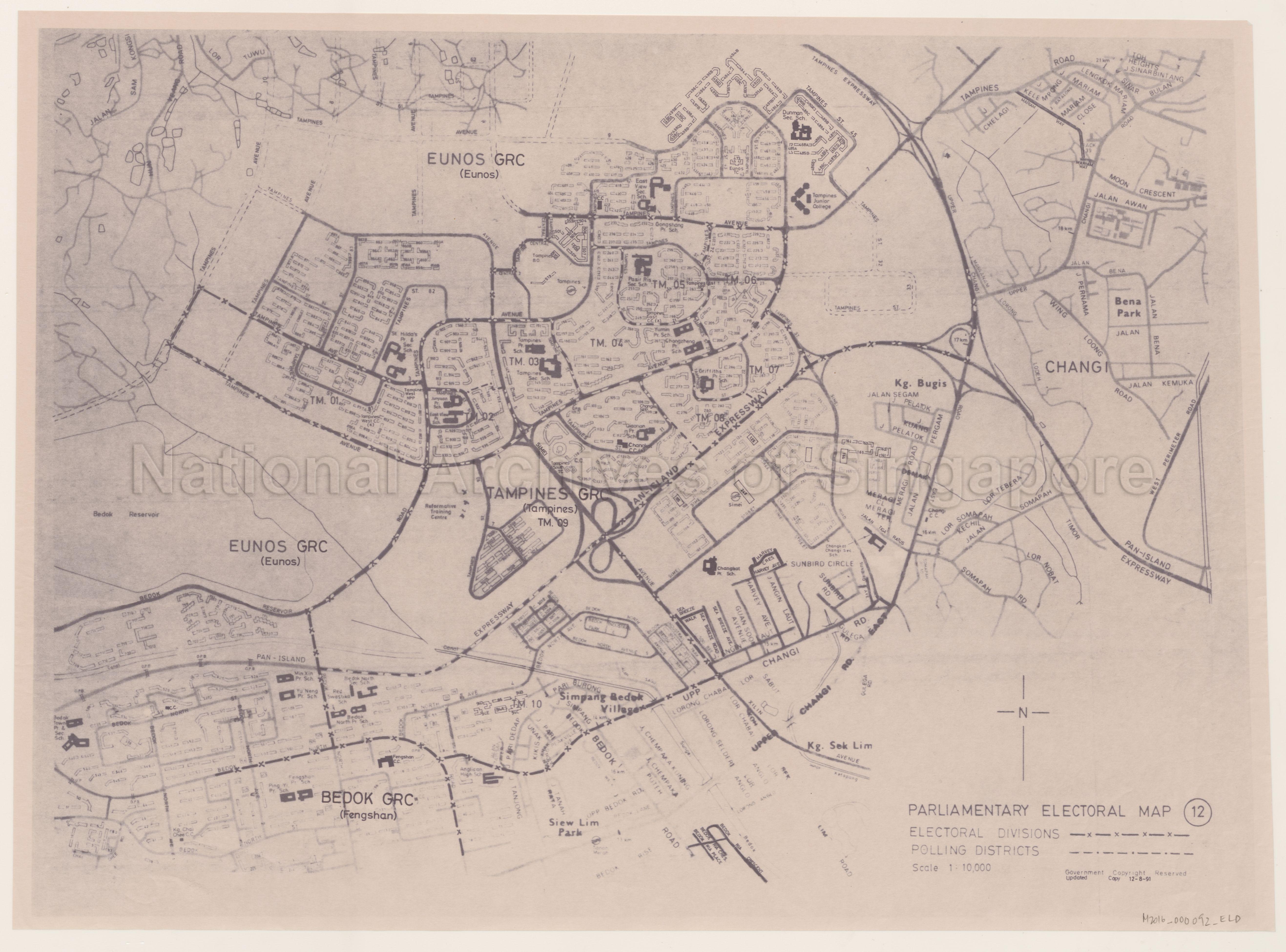Electoral boundary map - Tampines GRC