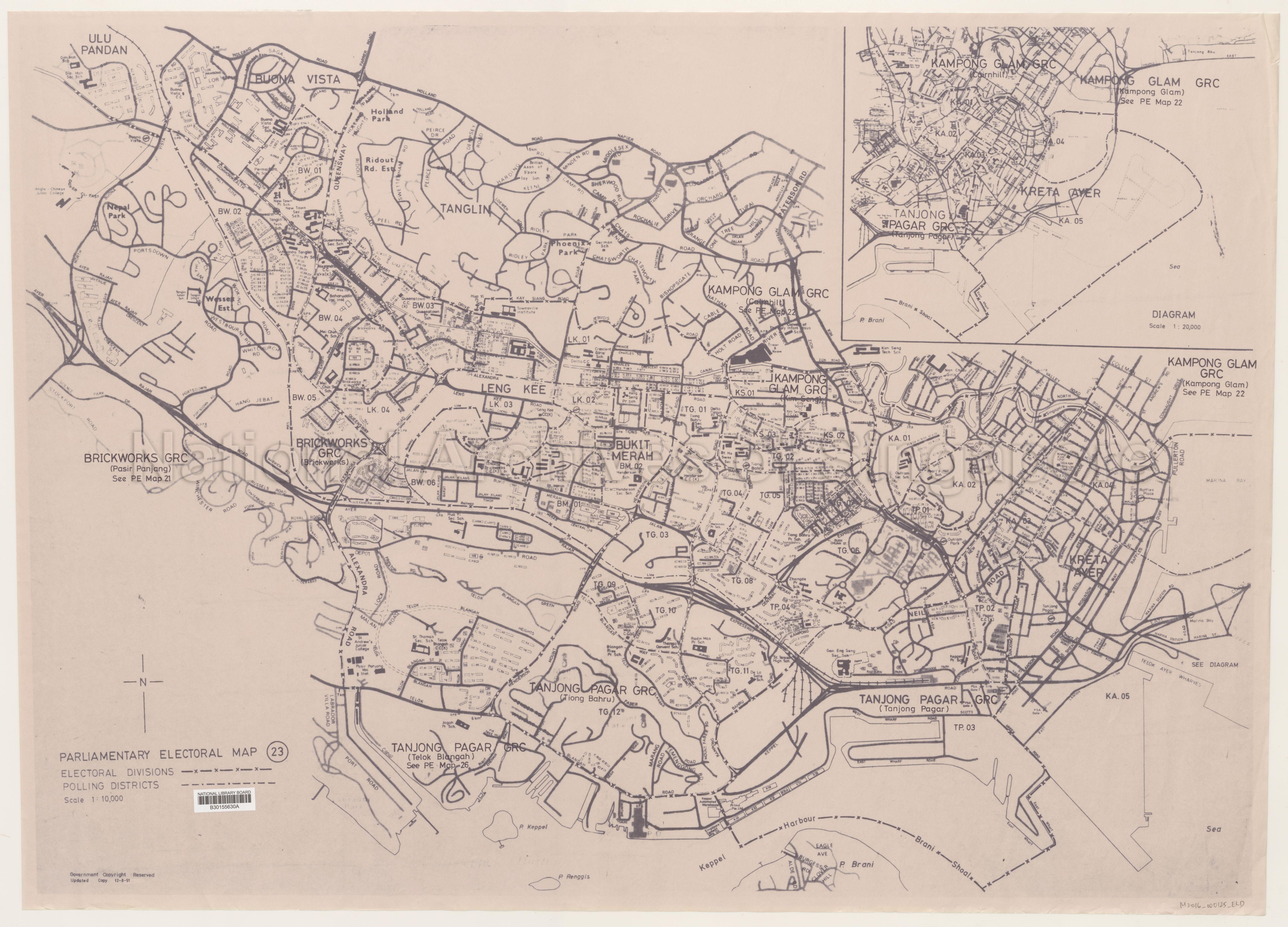 Electoral boundary map - Tanjong Pagar GRC, Brickworks GRC