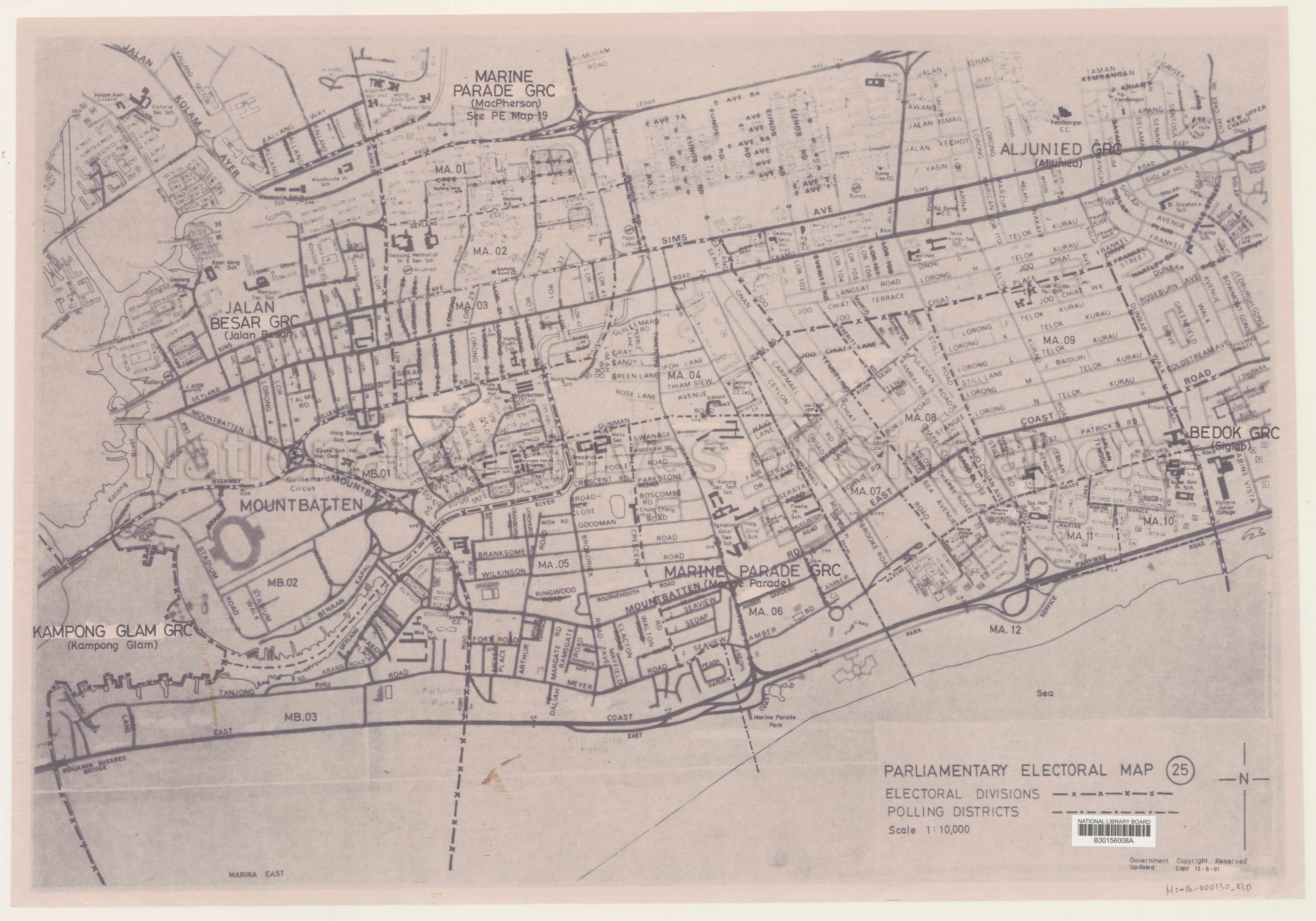 Electoral boundary map - Marine Parade GRC, Mountbatten