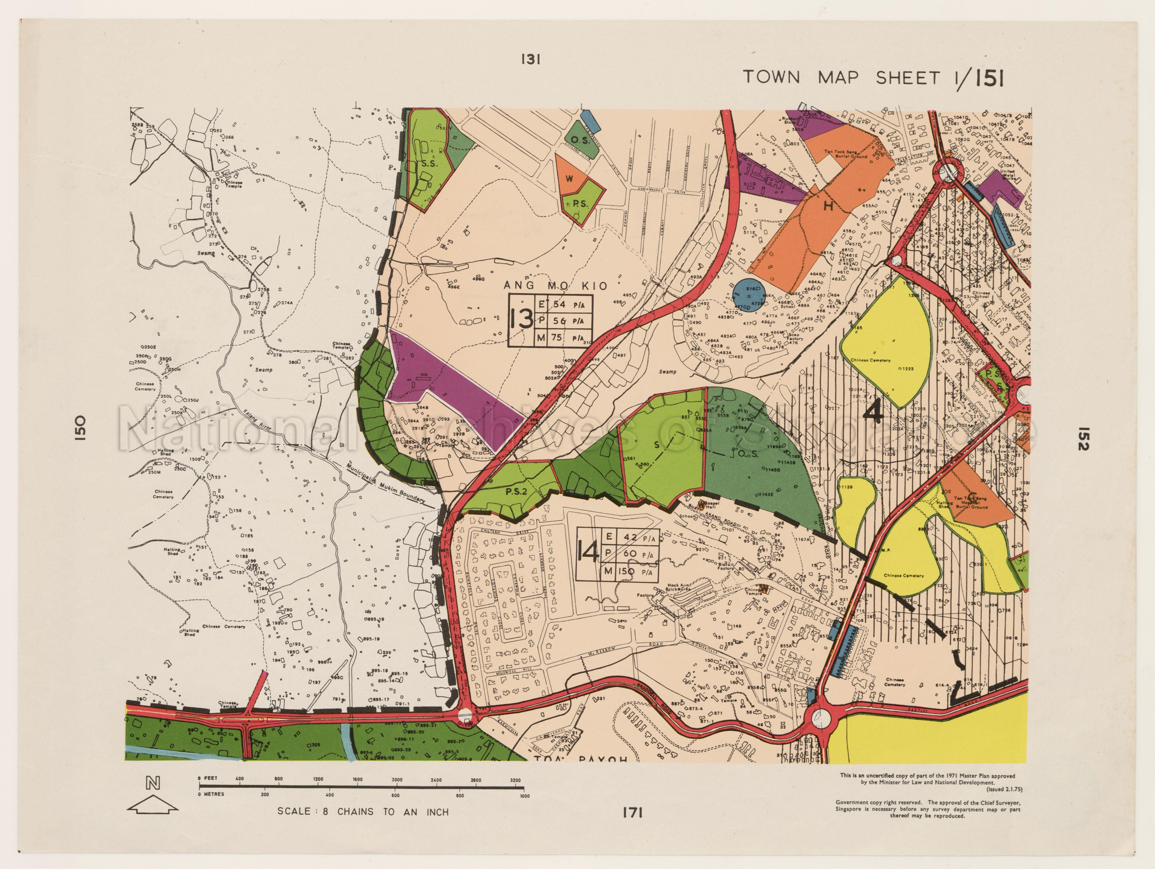 1971 Master Plan: Town Map Sheet 1/151