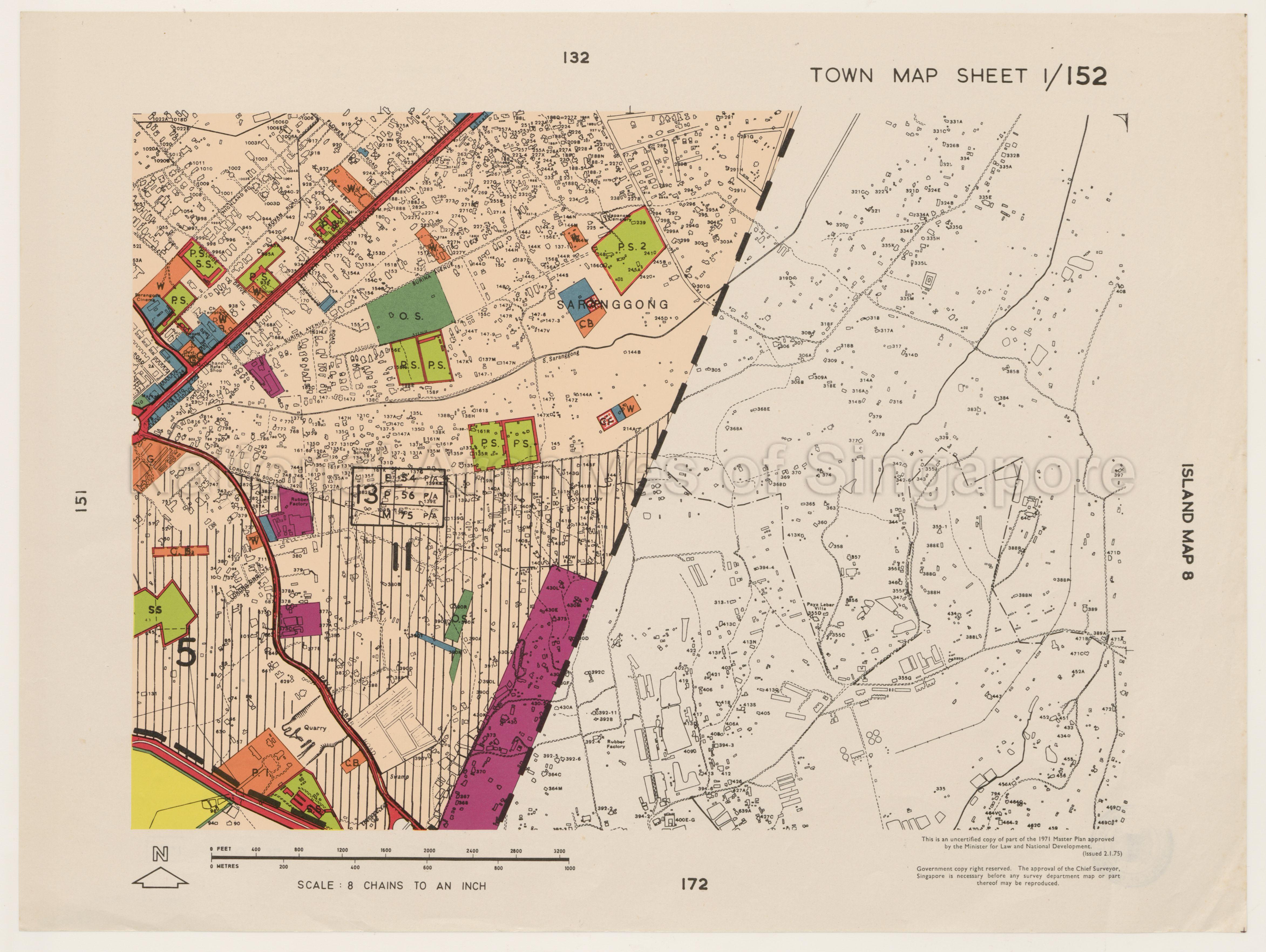 1971 Master Plan: Town Map Sheet 1/152