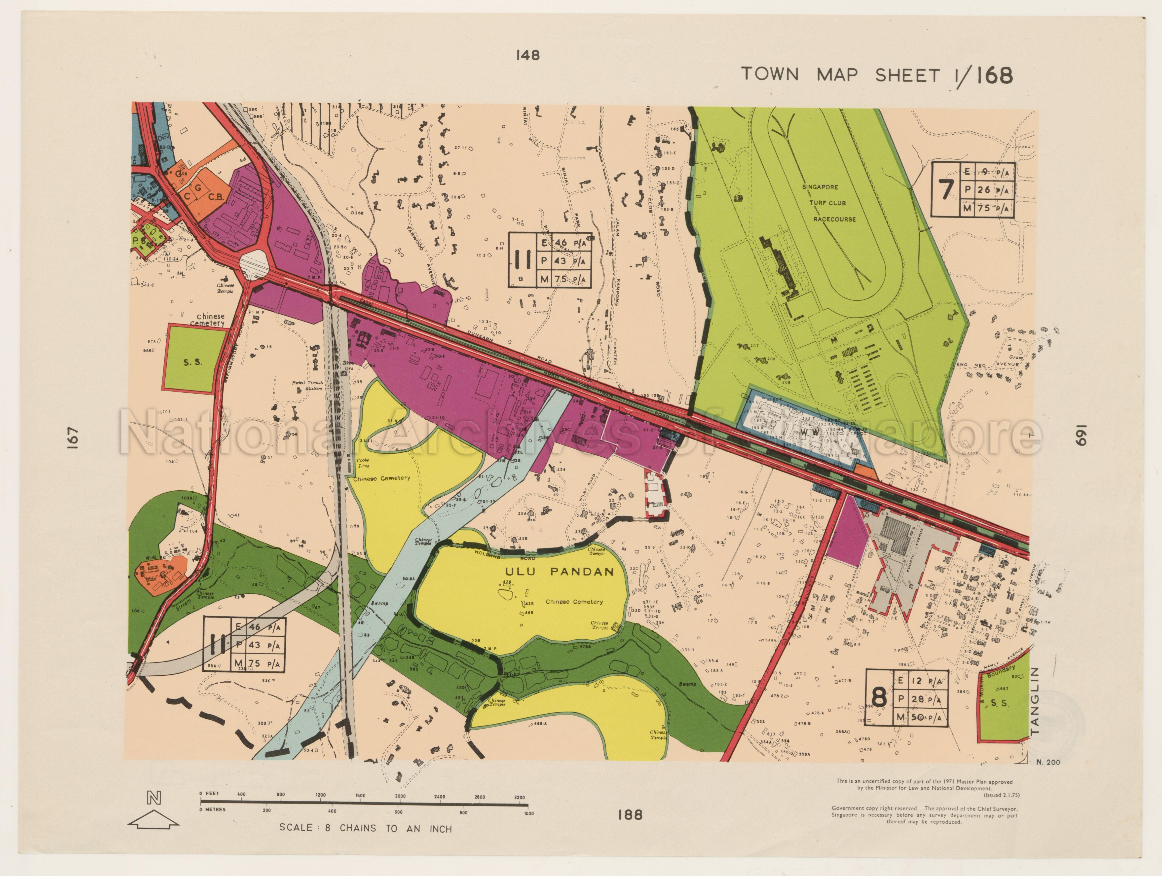 1971 Master Plan: Town Map Sheet 1/168