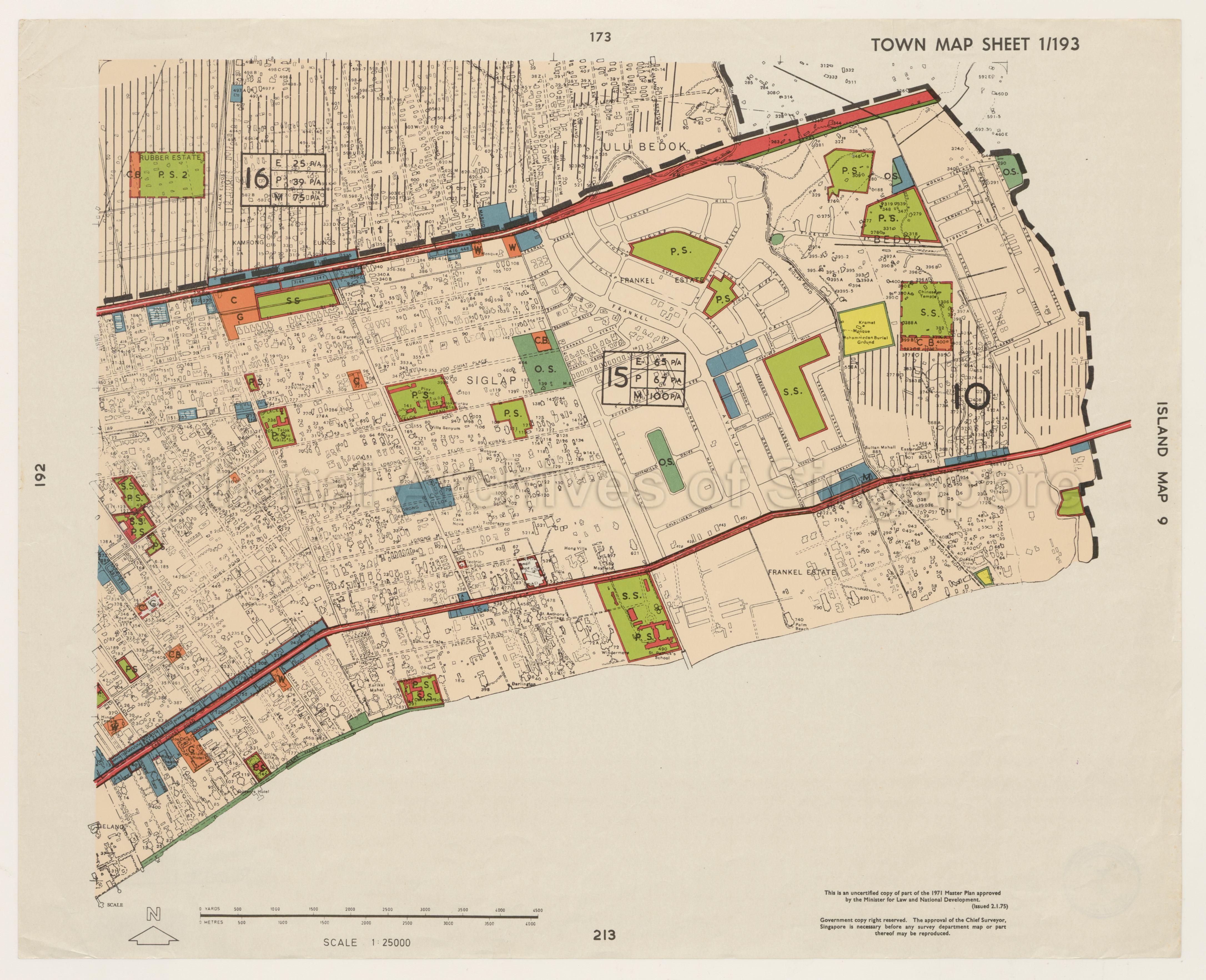 1971 Master Plan: Town Map Sheet 1/193