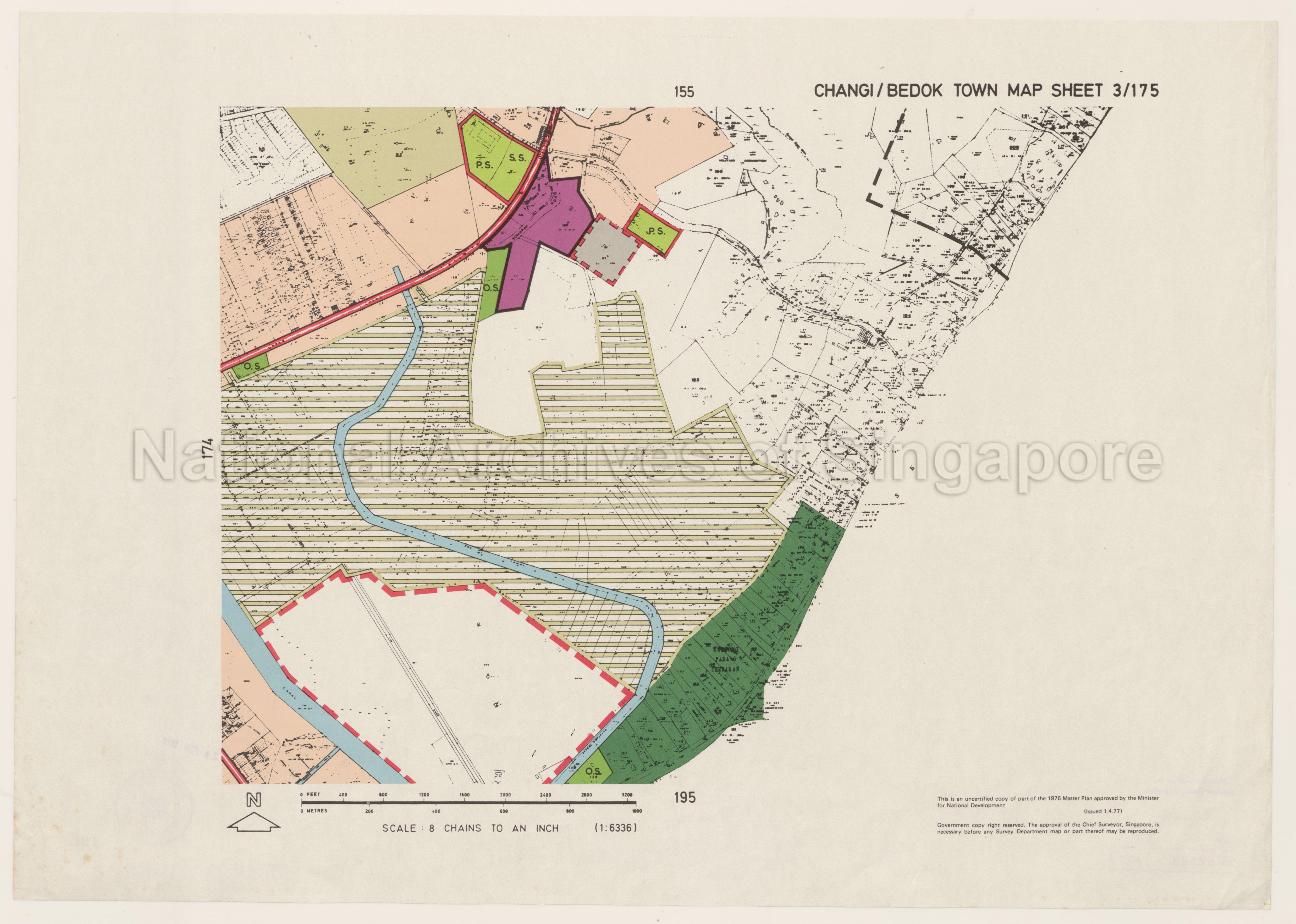 1976 Master Plan: Changi/Bedok Town Map Sheet 3/175