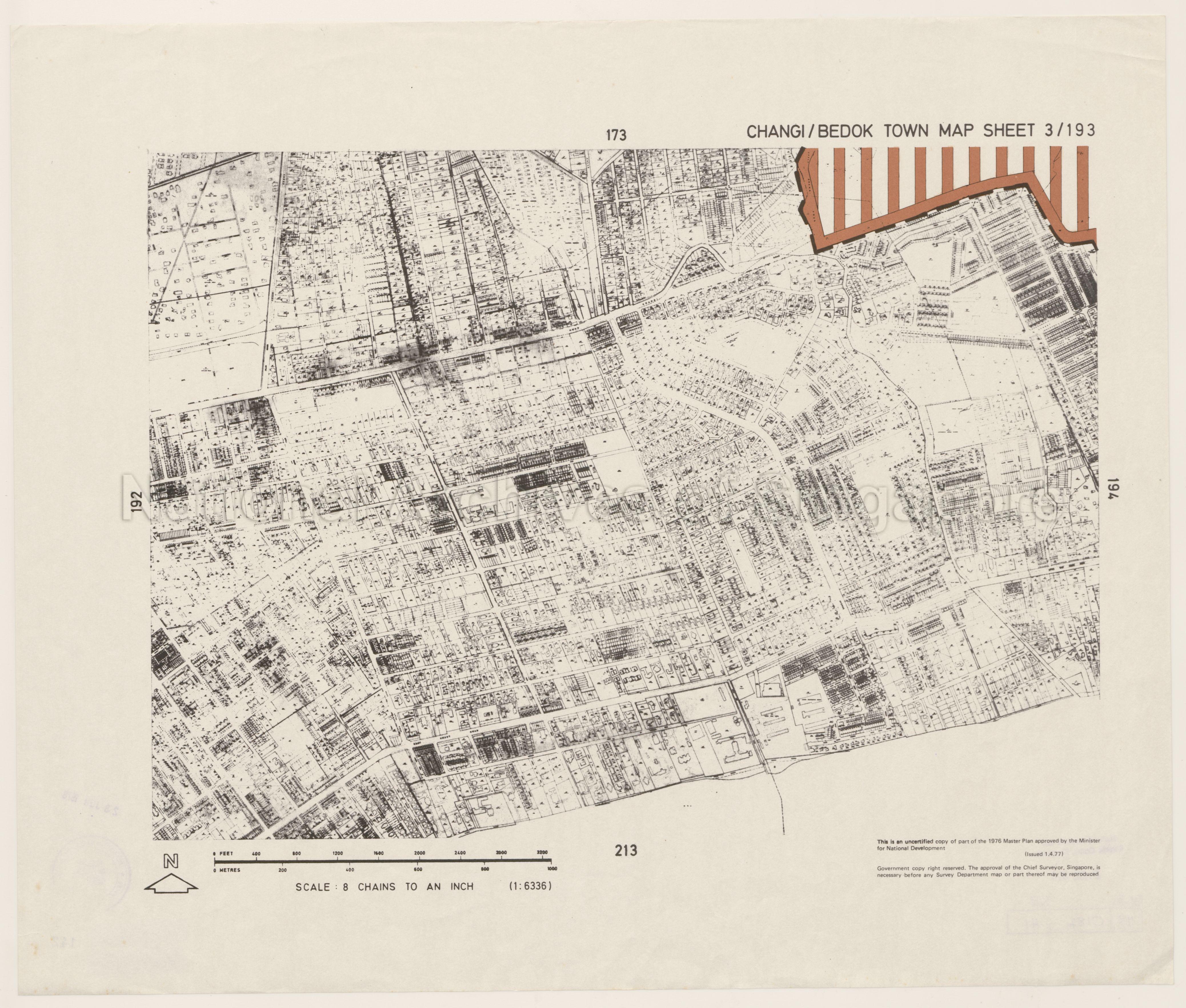 1976 Master Plan: Changi/Bedok Town Map Sheet 3/193
