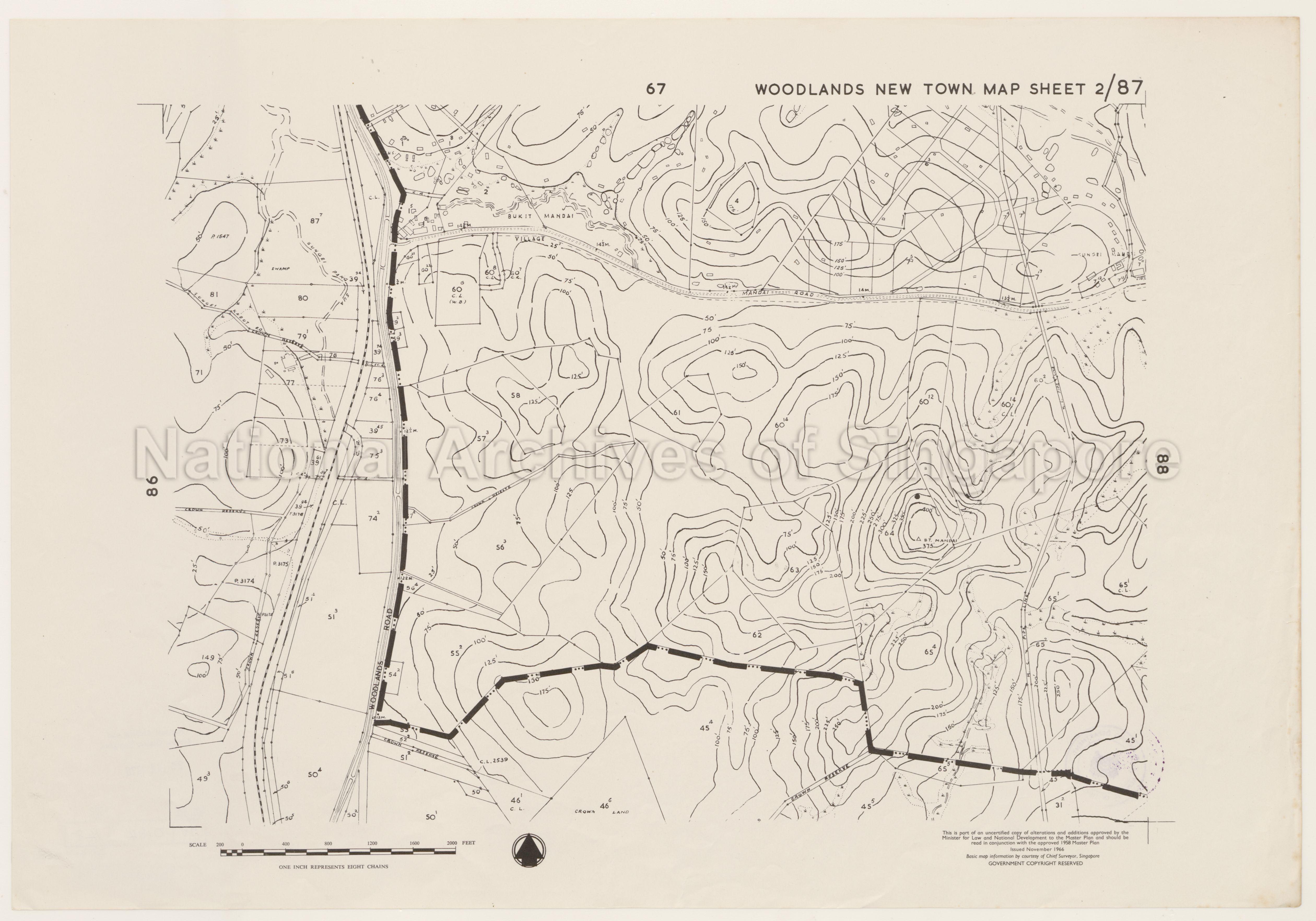 1958 Master Plan - Woodlands New Town Map Sheet 2/87