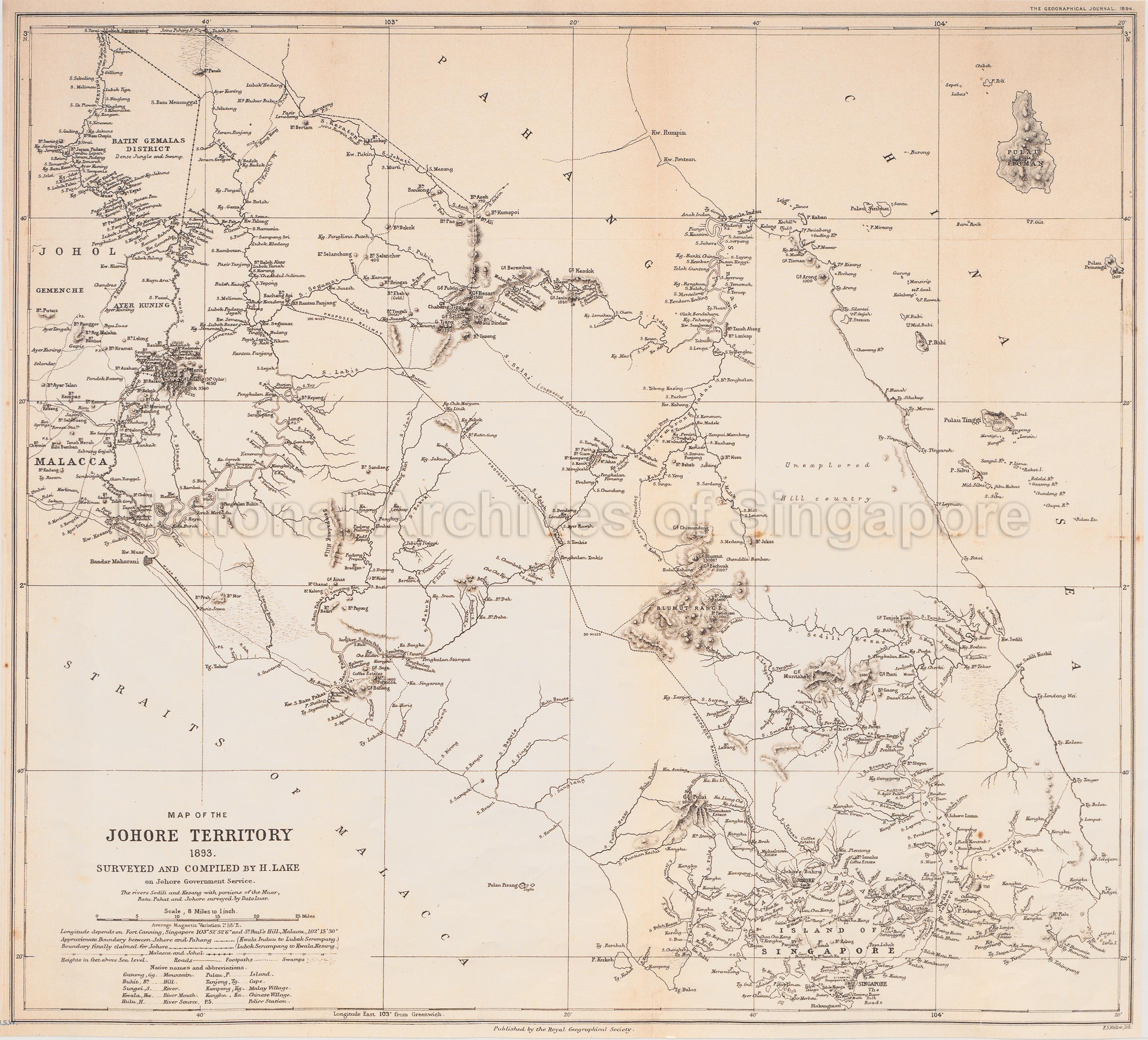 Map of the Johore Territory