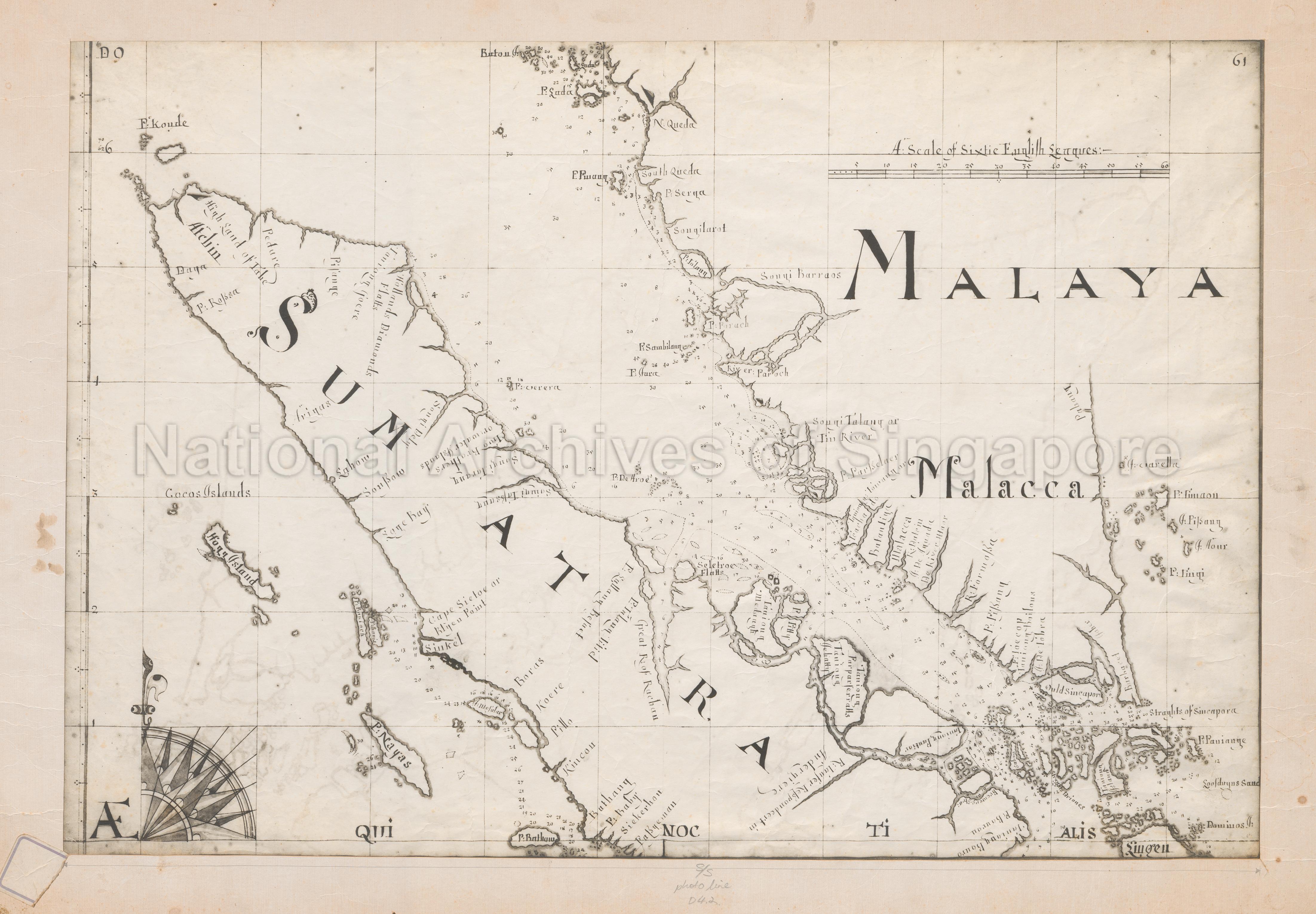 Manuscript Chart of Strait of Malacca and Singapore