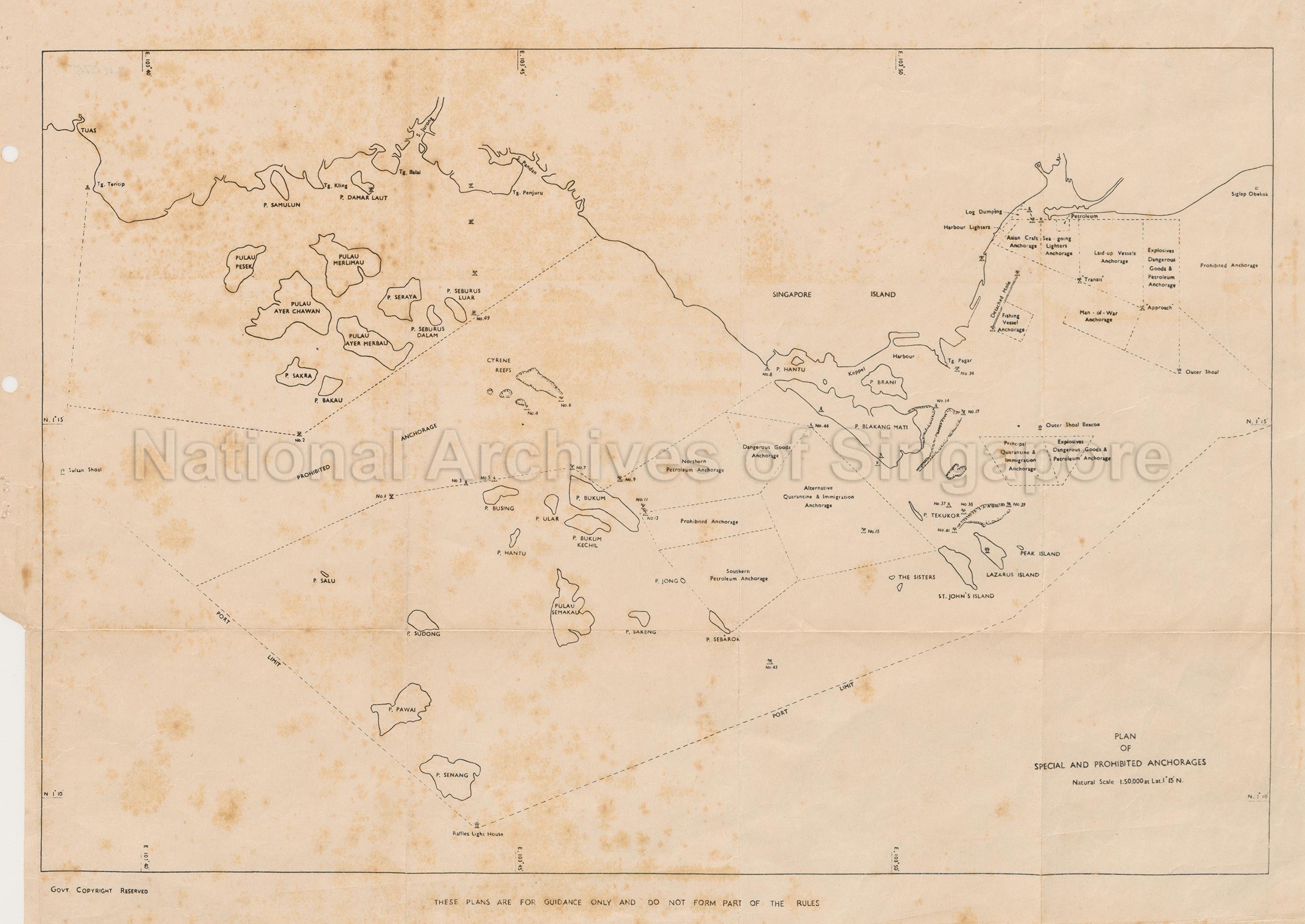 Plan of Special and Prohibited Anchorages