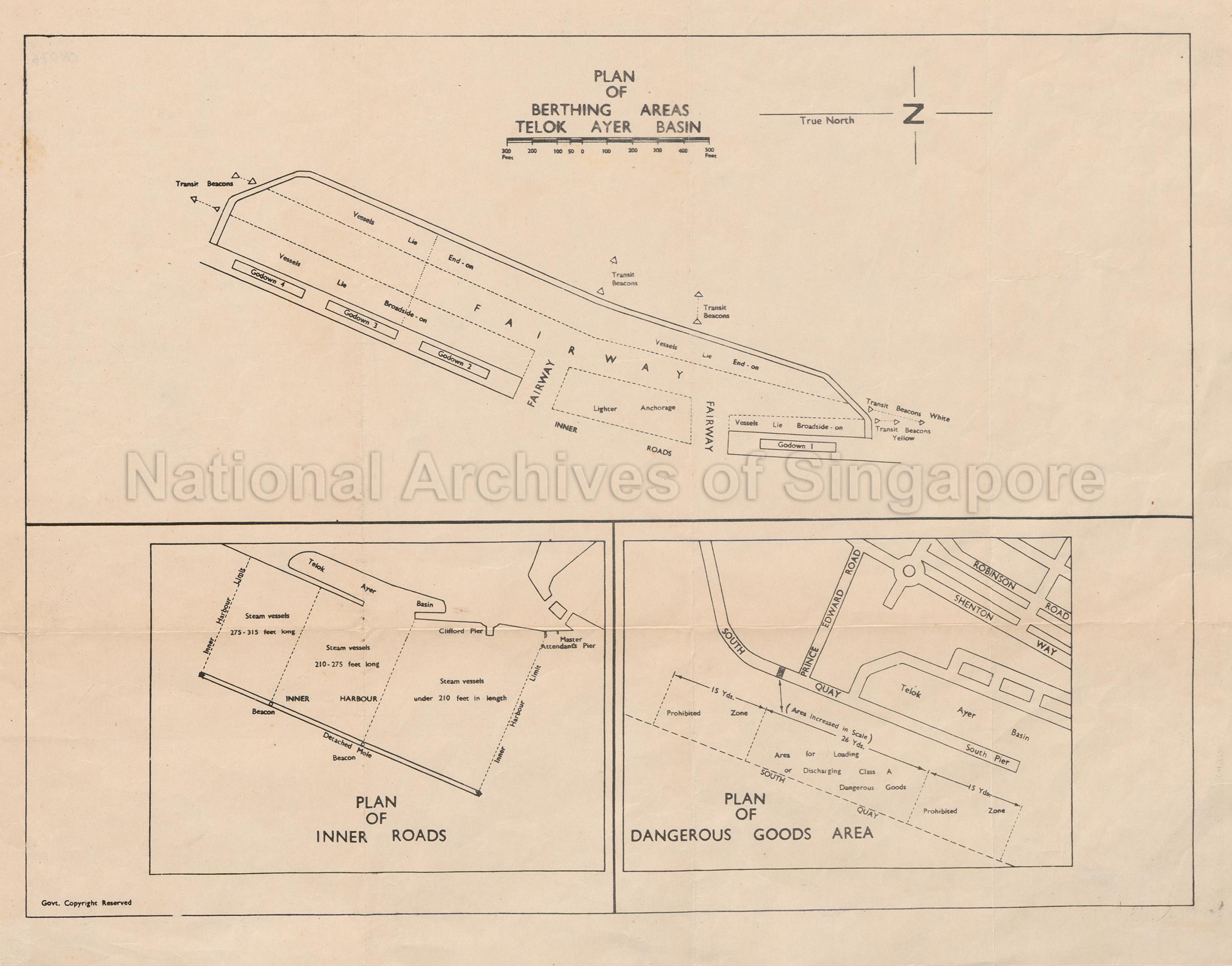 Plan of Berthing Areas, Telok Ayer Basin