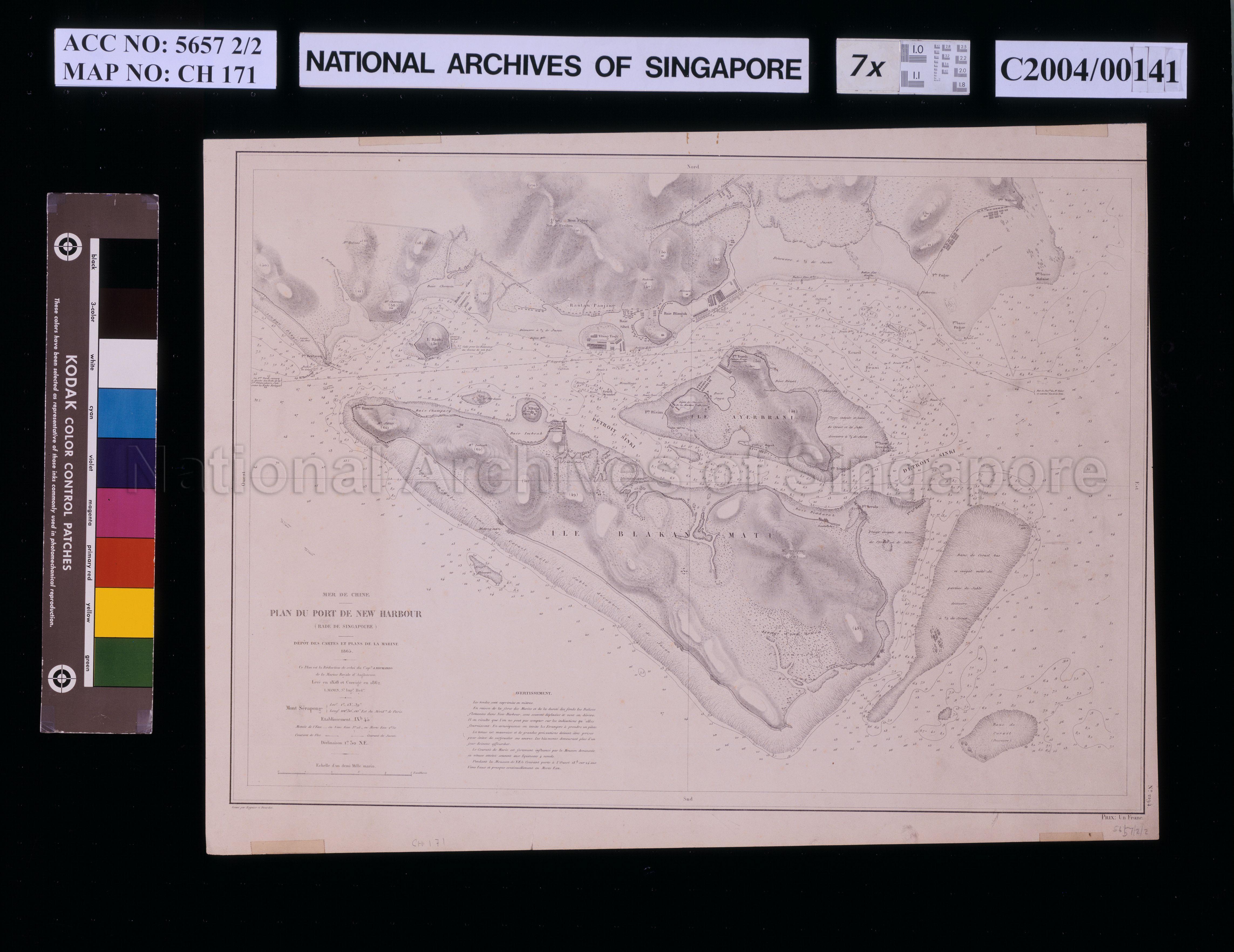 Mer De Chine. Plan Du Port De New Harbour (Rade De Singapore