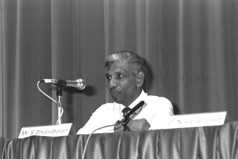 Minister for Trade and Industry S Dhanabalan at question and