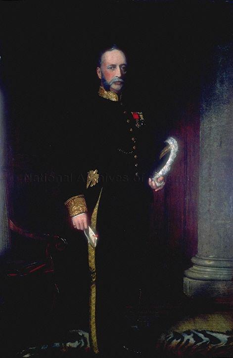 A PORTRAIT PAINTING OF COL SIR HARRY ST GEORGE ORD G.B. 1867