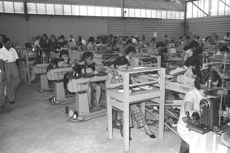 WORKERS IN BATA SHOE FACTORY AT TELOK BLANGAH